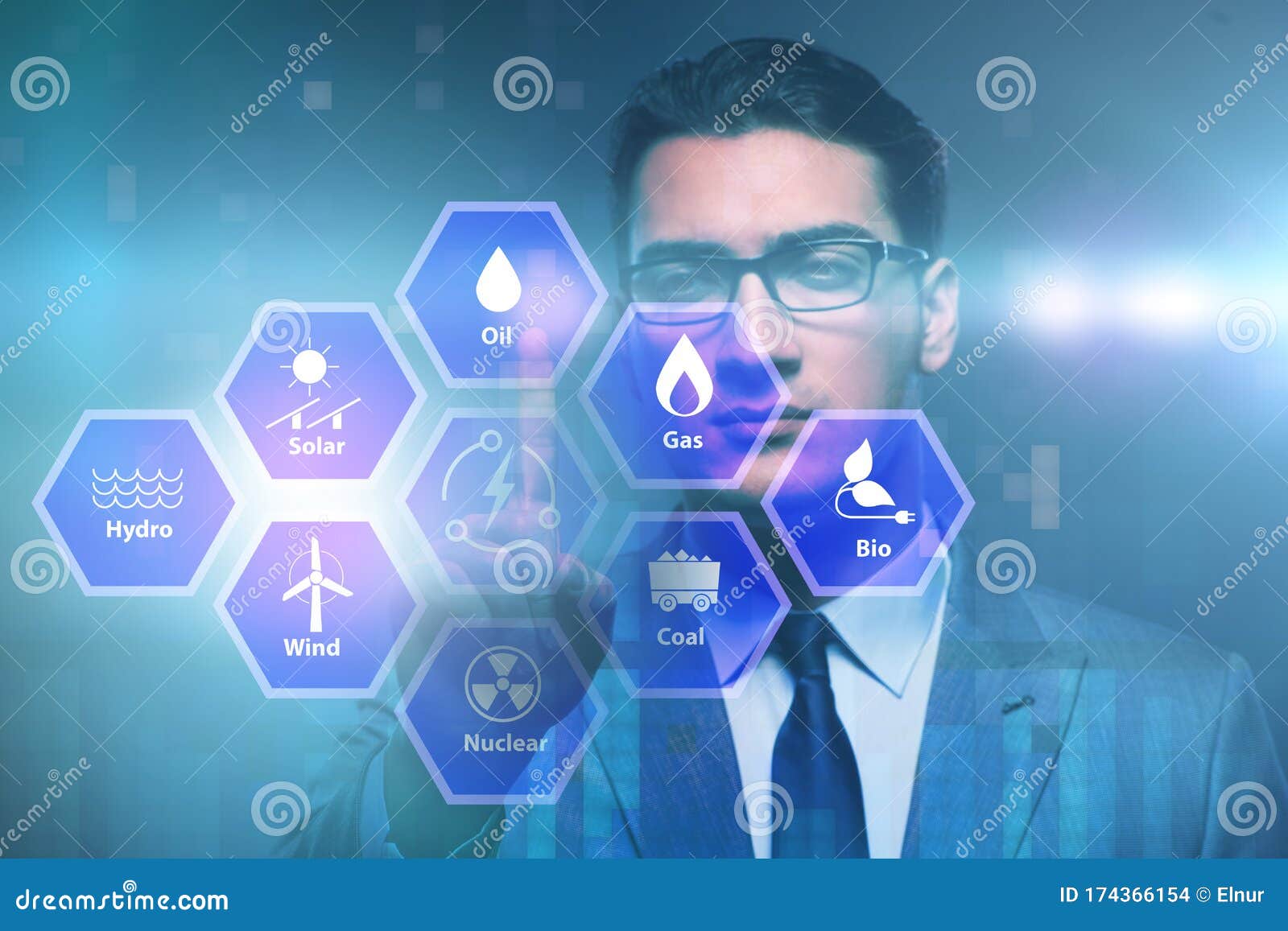 Energy Mix Concept with Businessman Stock Photo - Image of alternative ...
