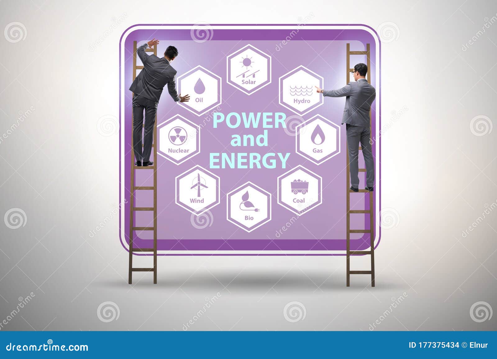 Energy Mix Concept with Businessman Stock Photo - Image of nature ...