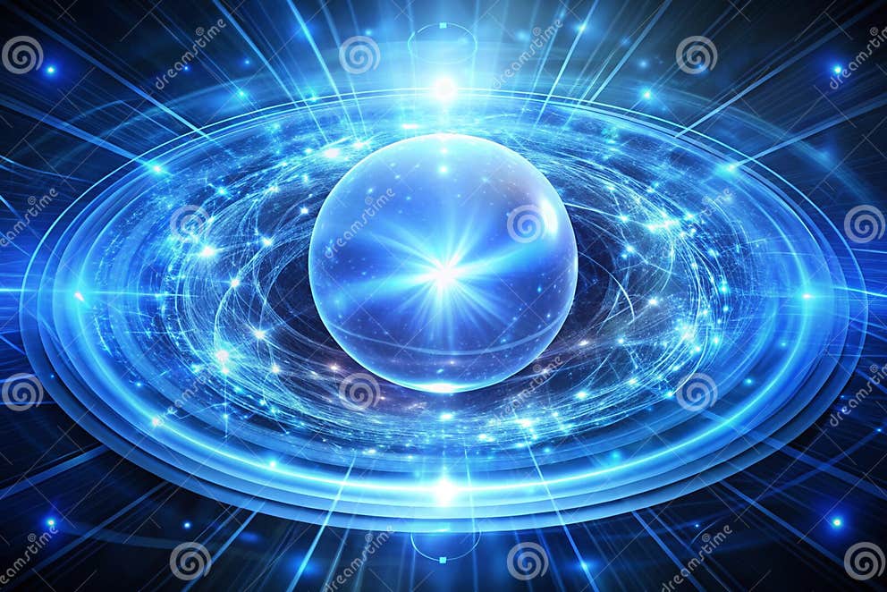 Energy in Motion: Glowing Blue Energy Field Stock Illustration ...