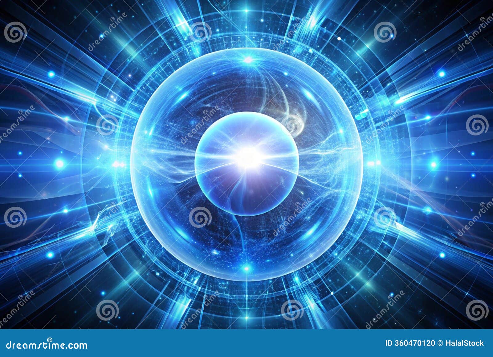 Energy in Motion: Glowing Blue Energy Field Stock Illustration ...