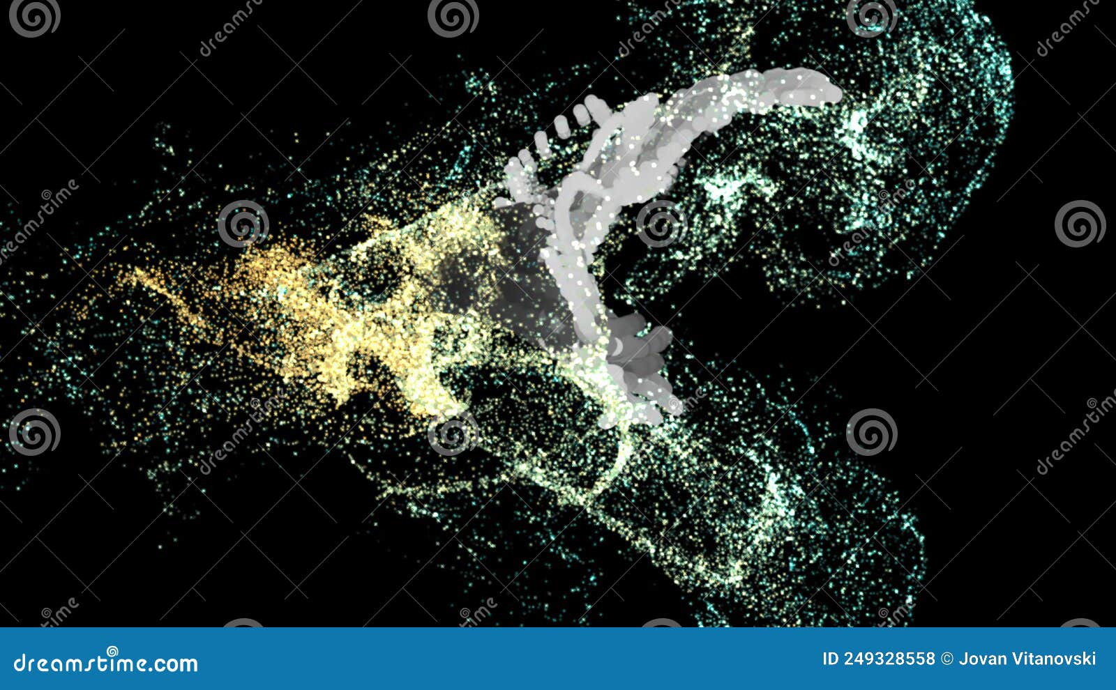 Particles Explosion Mixing Over Black Background Stock Illustration ...