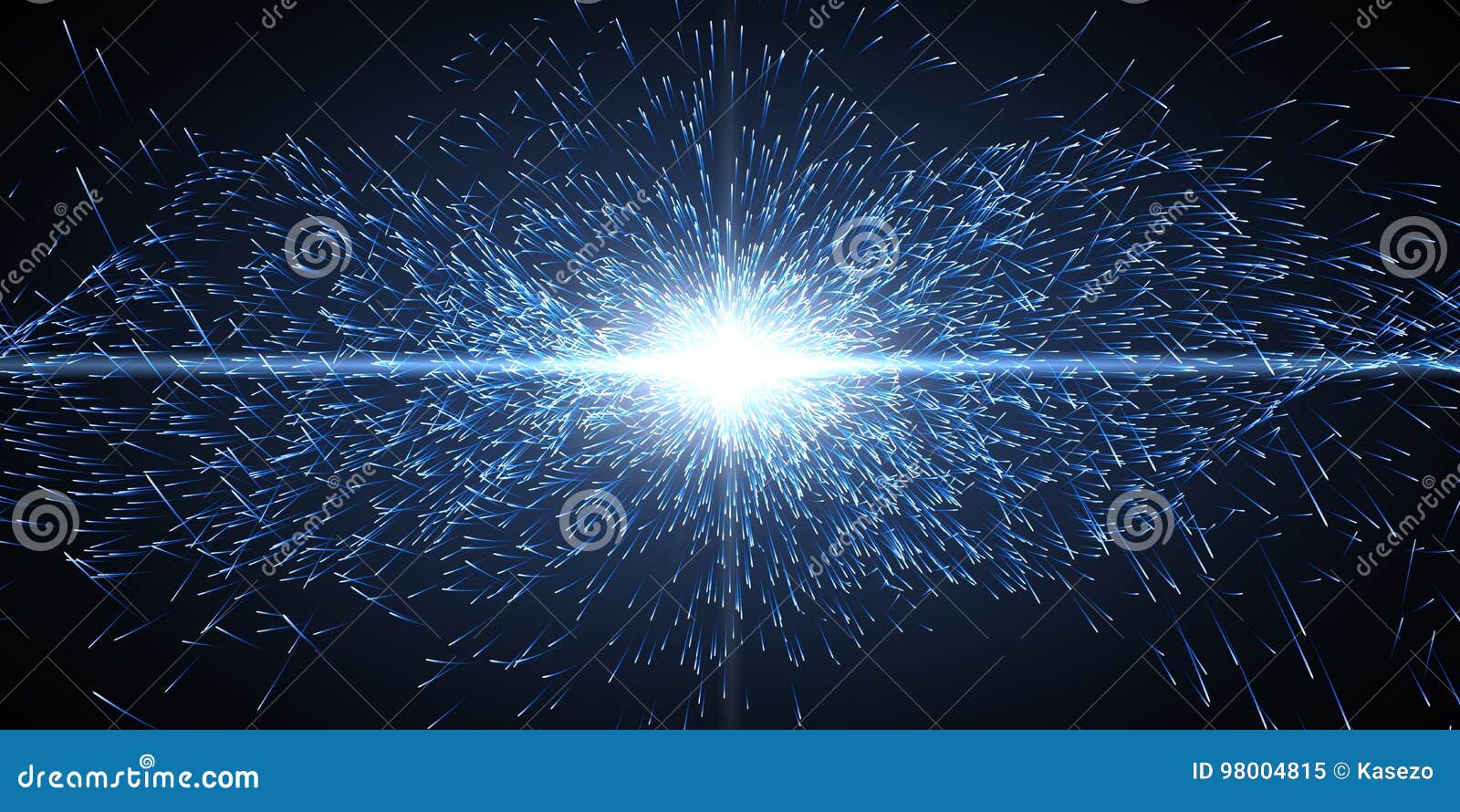 Energy Particles and Light Beam, Wide Format. Stock Illustration ...