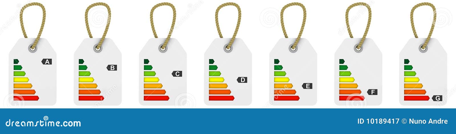 Energy Performance Classes Tags Stock Illustration - Illustration of ...