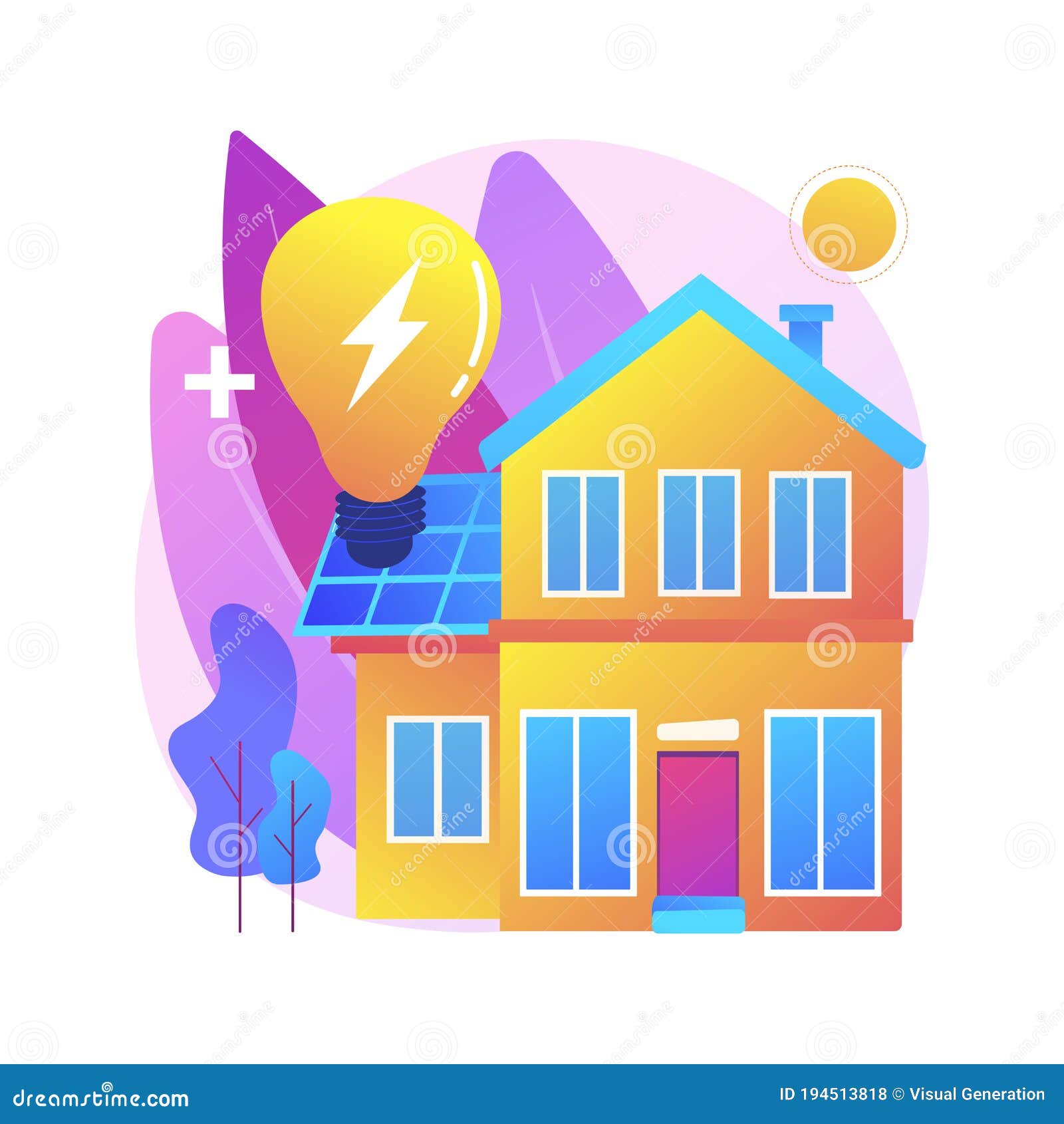 Energy-plus House Abstract Concept Vector Illustration. Stock Vector ...