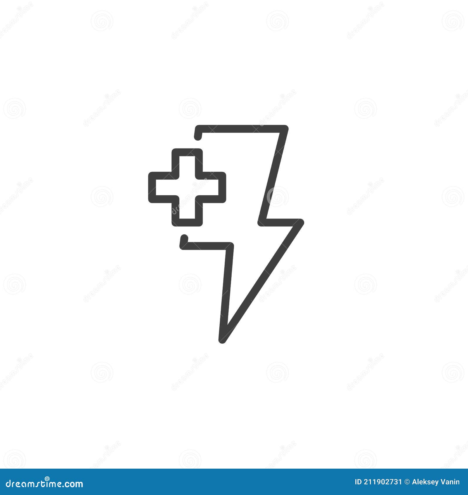 Energy plus line icon stock vector. Illustration of pixel - 211902731