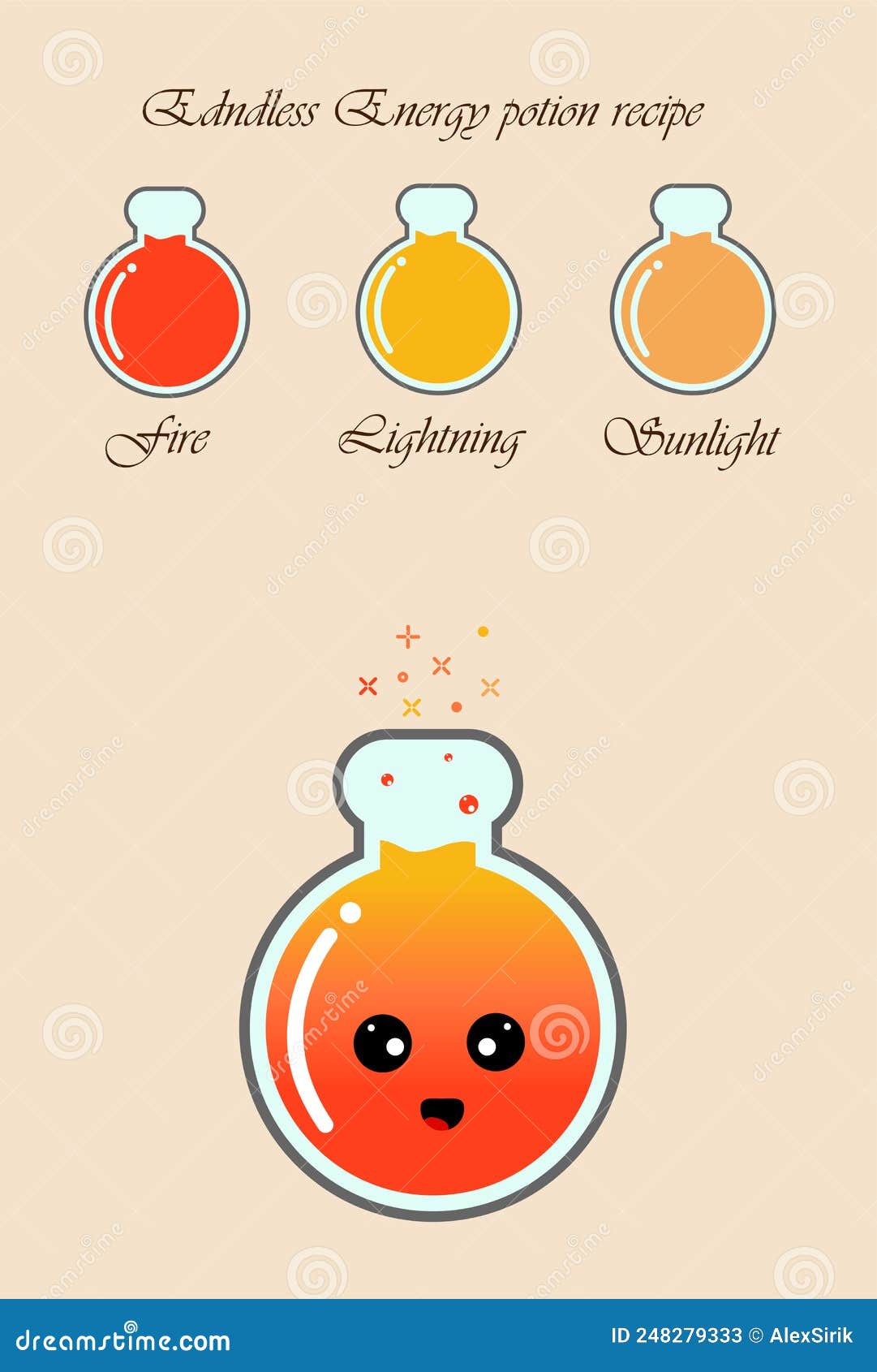 Energy Potion Witchcraft Book Page Stock Vector - Illustration of ...