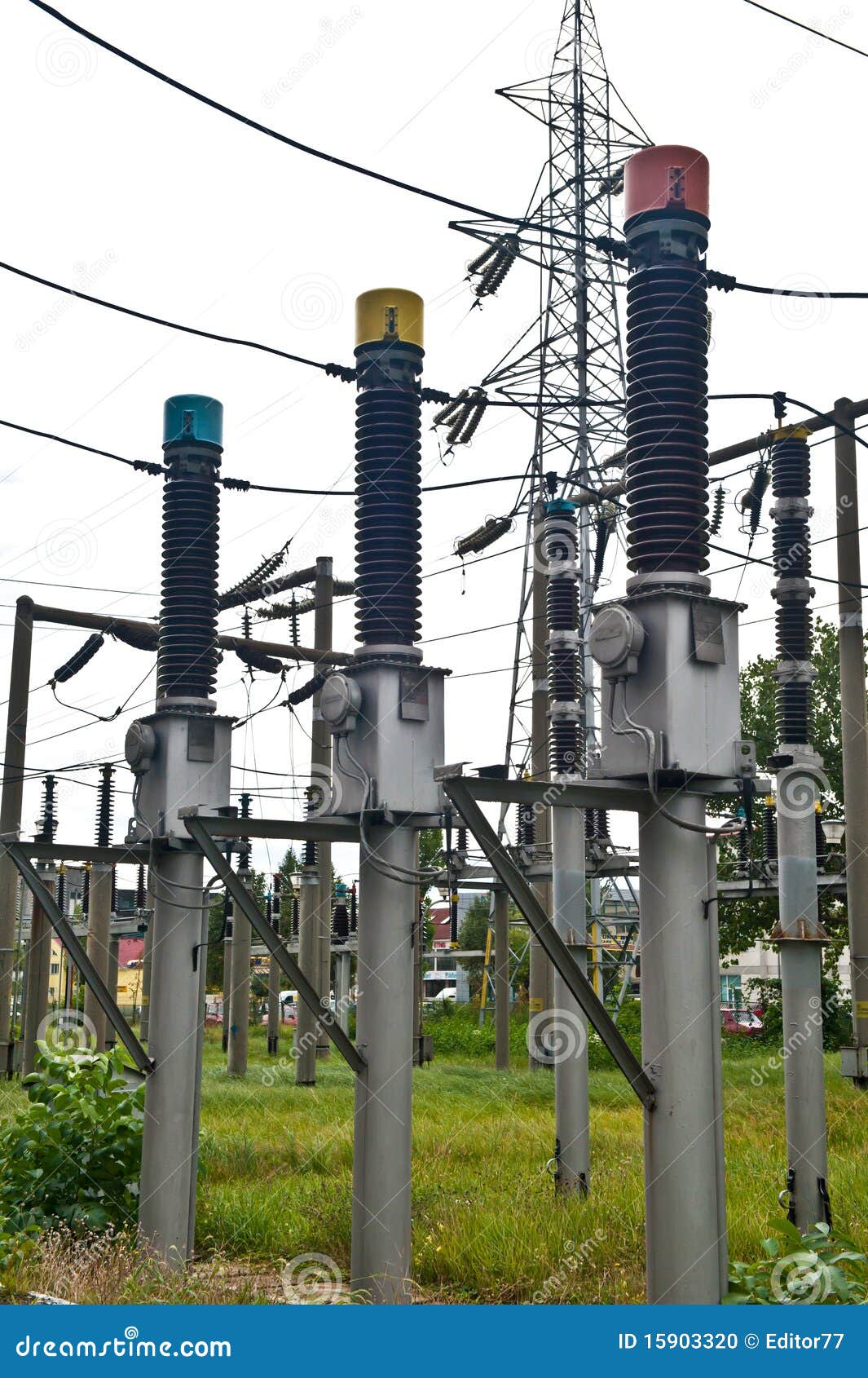 Electrical Power Plant Outdoor Architecture Stock Photo - Image of wire ...