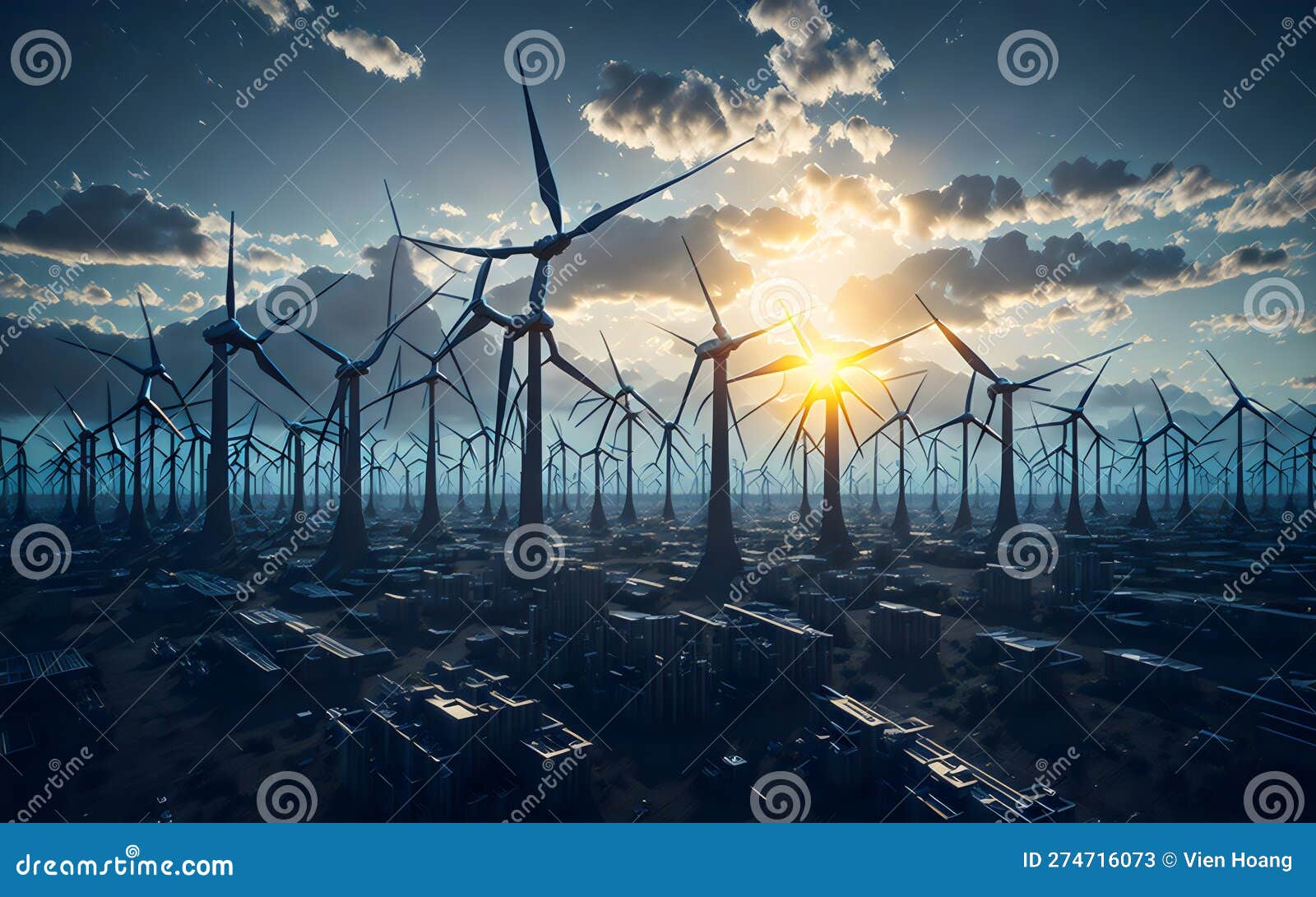 Energy Production with Wind Turbines. Power Generation for Sustainable ...