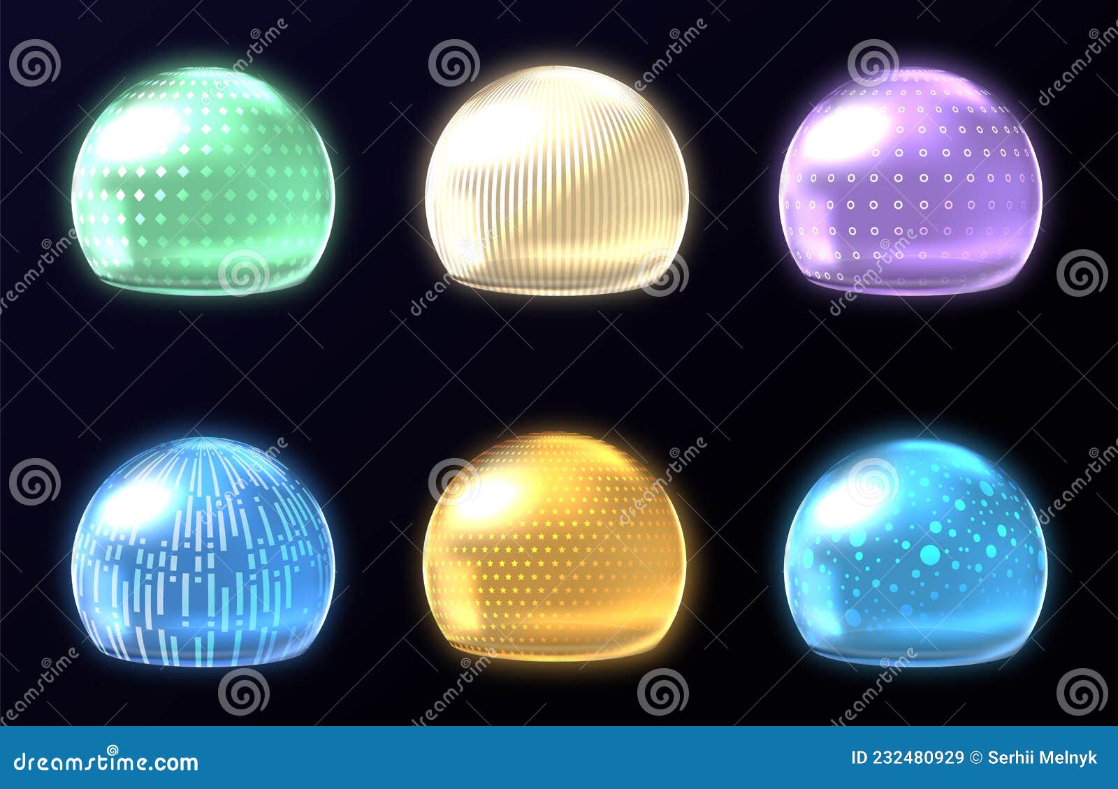 Energy protection spheres stock vector. Illustration of bubble - 232480929