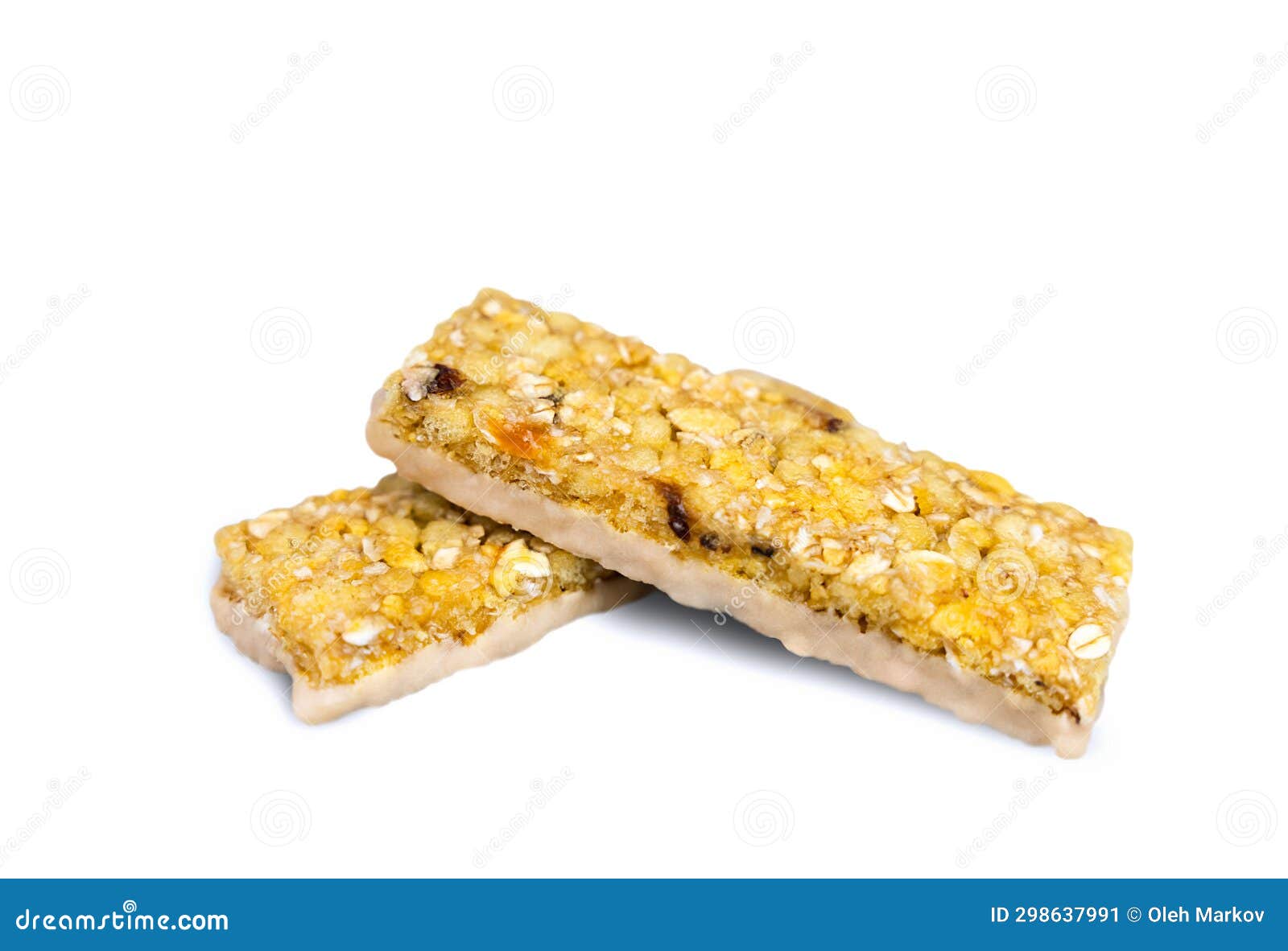 Energy Protein Bars Isolated on White Background. Close-up Stock Image ...