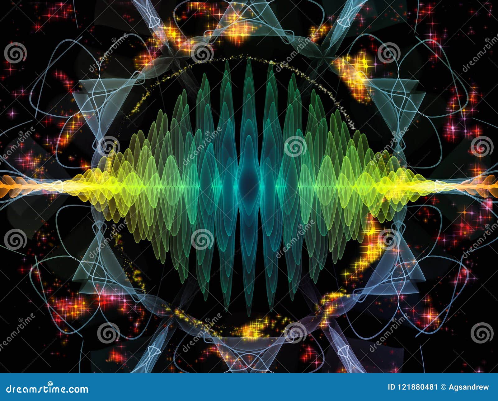 Energy of Radial Oscillation Stock Illustration - Illustration of glow ...