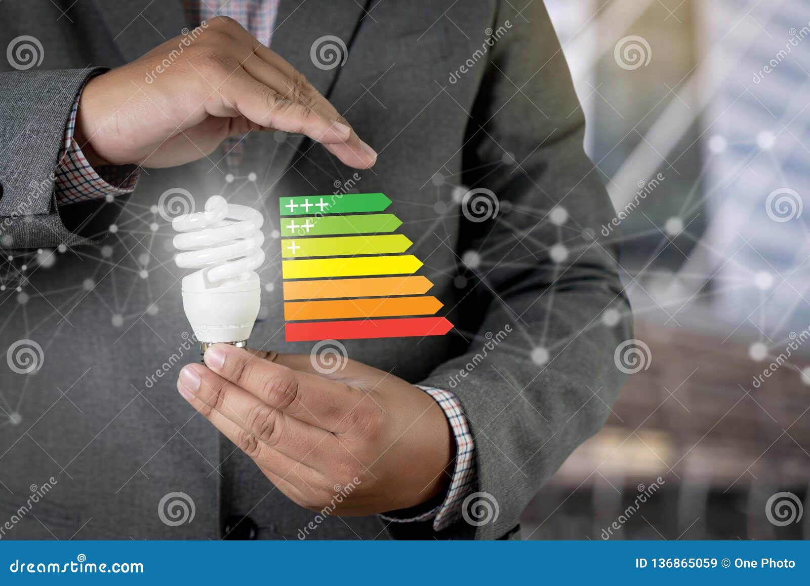 Energy Rating Chart Eco Man Energy Efficiency Scale Image Stock Image ...