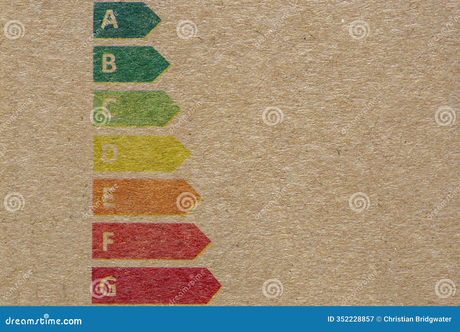 Energy Rating Printed on Cardboard Packaging Background. Energy ...