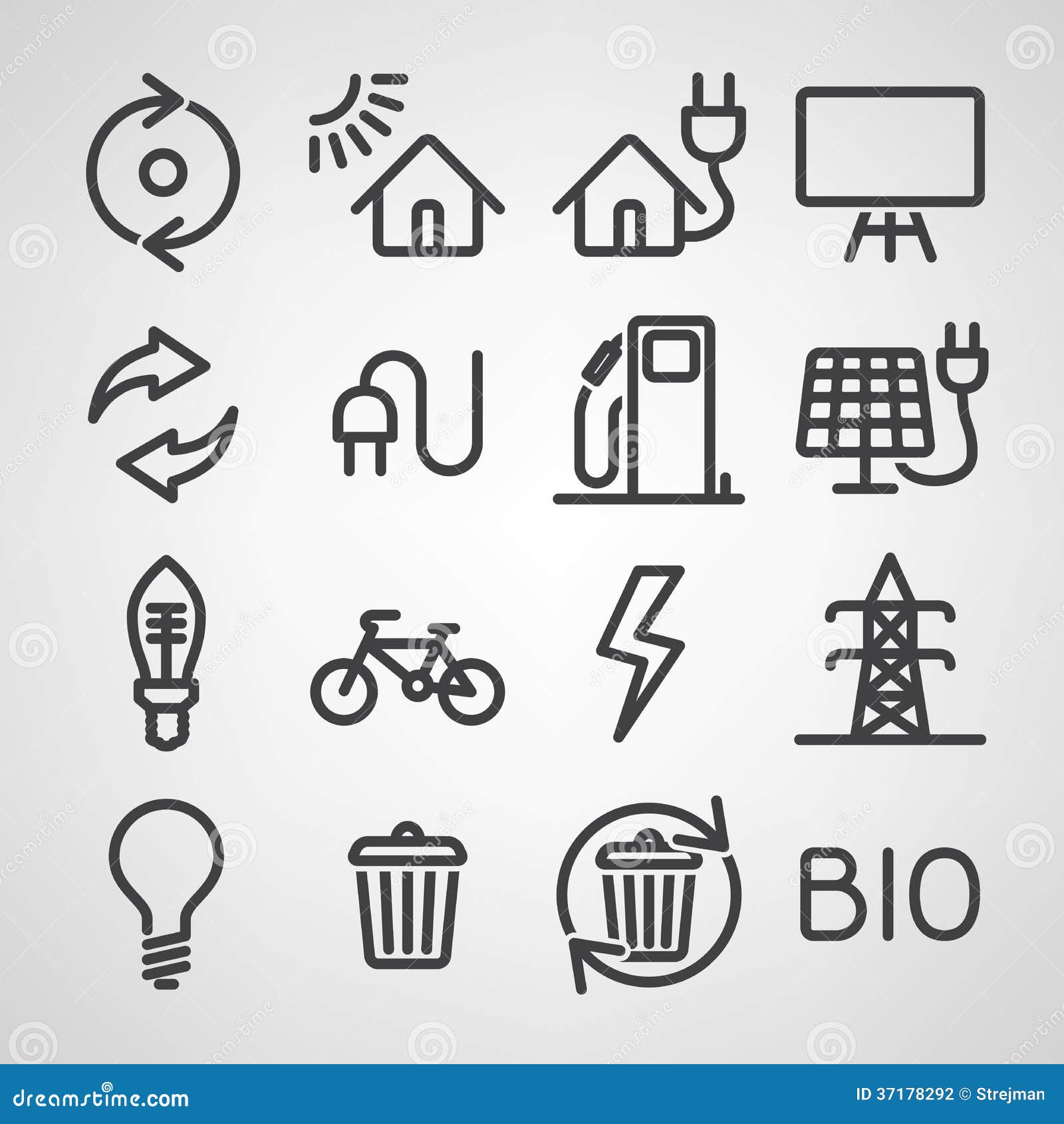 Energy and Resource Icon Set Stock Vector - Illustration of current ...