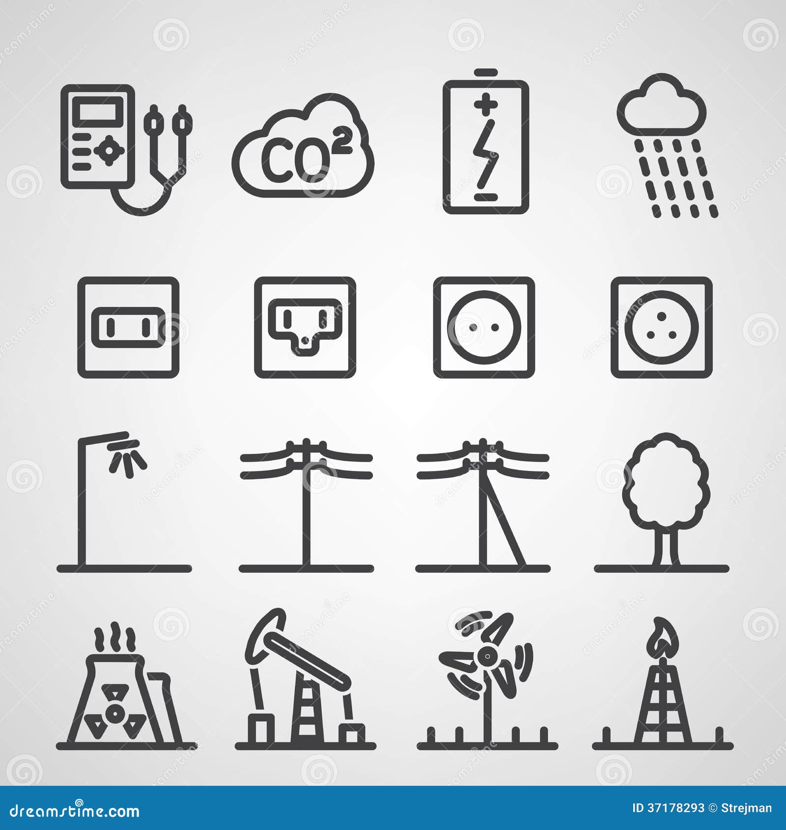 Energy and Resource Icon Set Stock Vector - Illustration of ecology ...