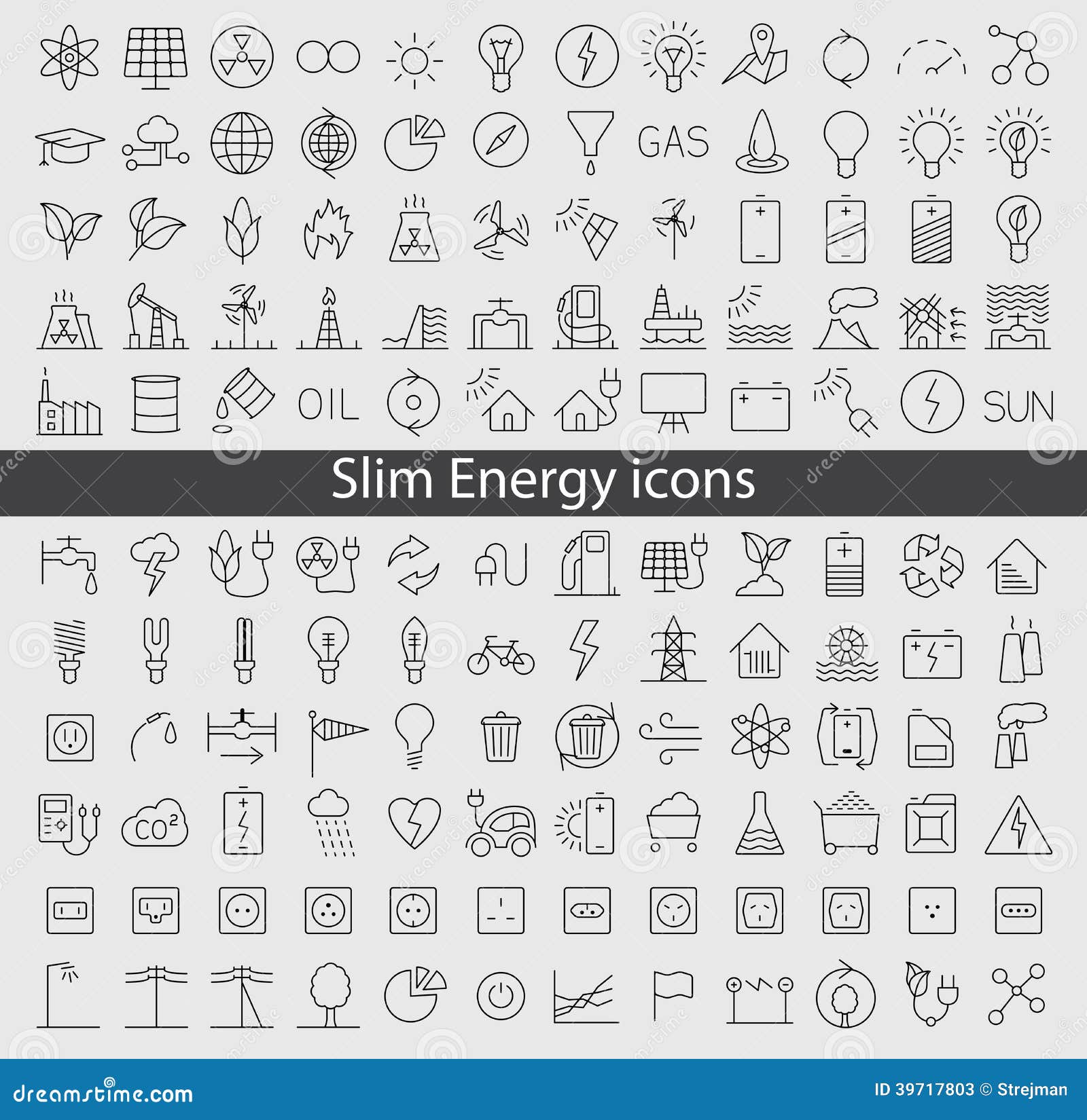 Energy and Resource Icon Set Stock Vector - Illustration of electric ...