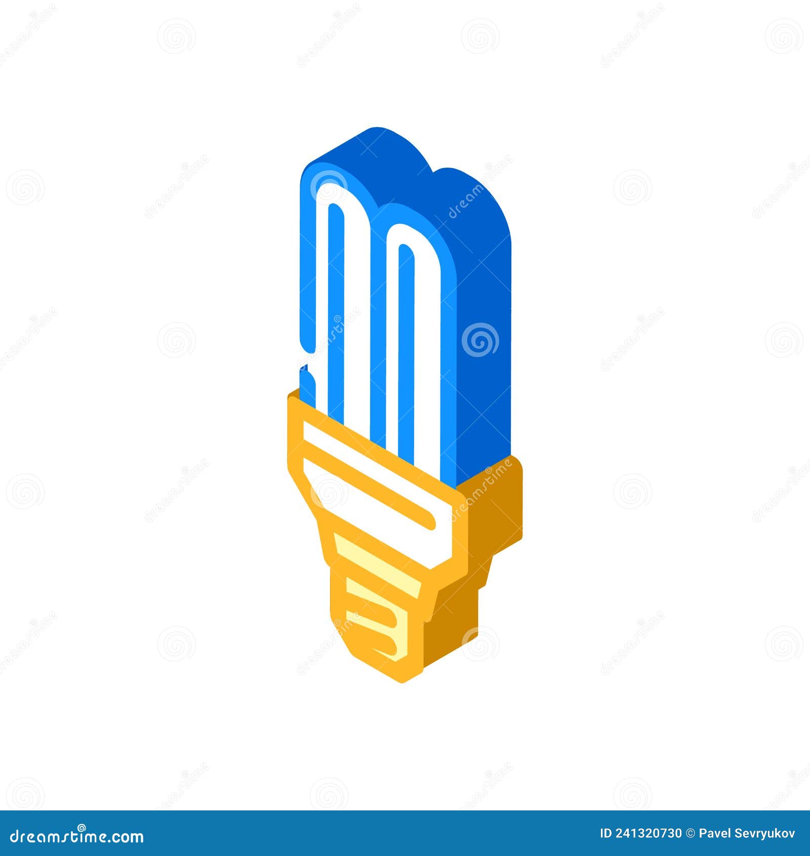 Energy Save Light Bulb Isometric Icon Vector Illustration Stock Vector ...