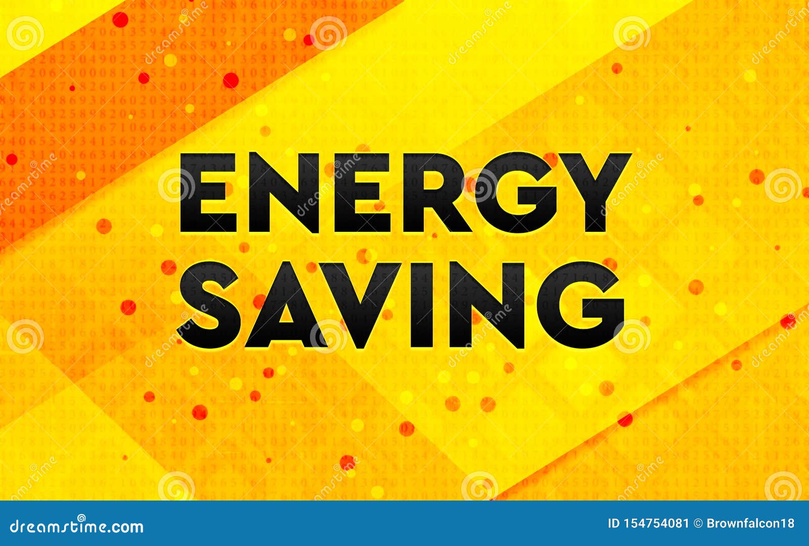 Energy Saving Abstract Digital Banner Yellow Background Stock ...