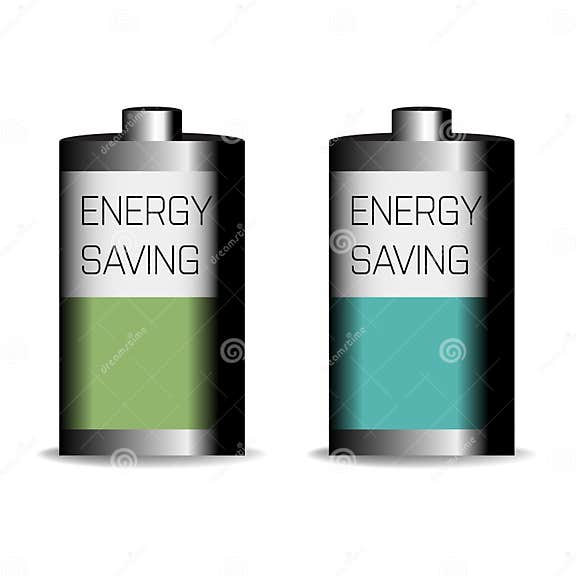Energy saving batteries stock vector. Illustration of acid - 62846571