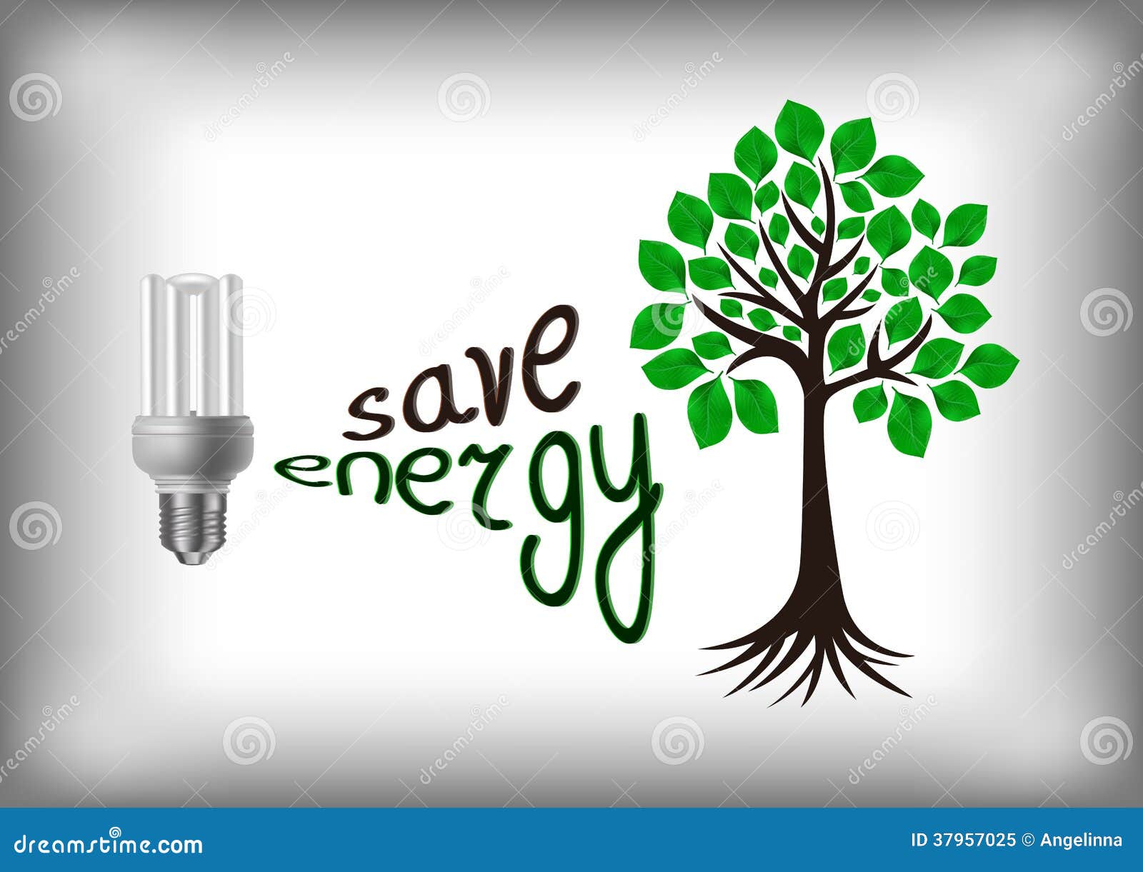 Energy Saving Bulb with Green Tree Stock Vector - Illustration of ...