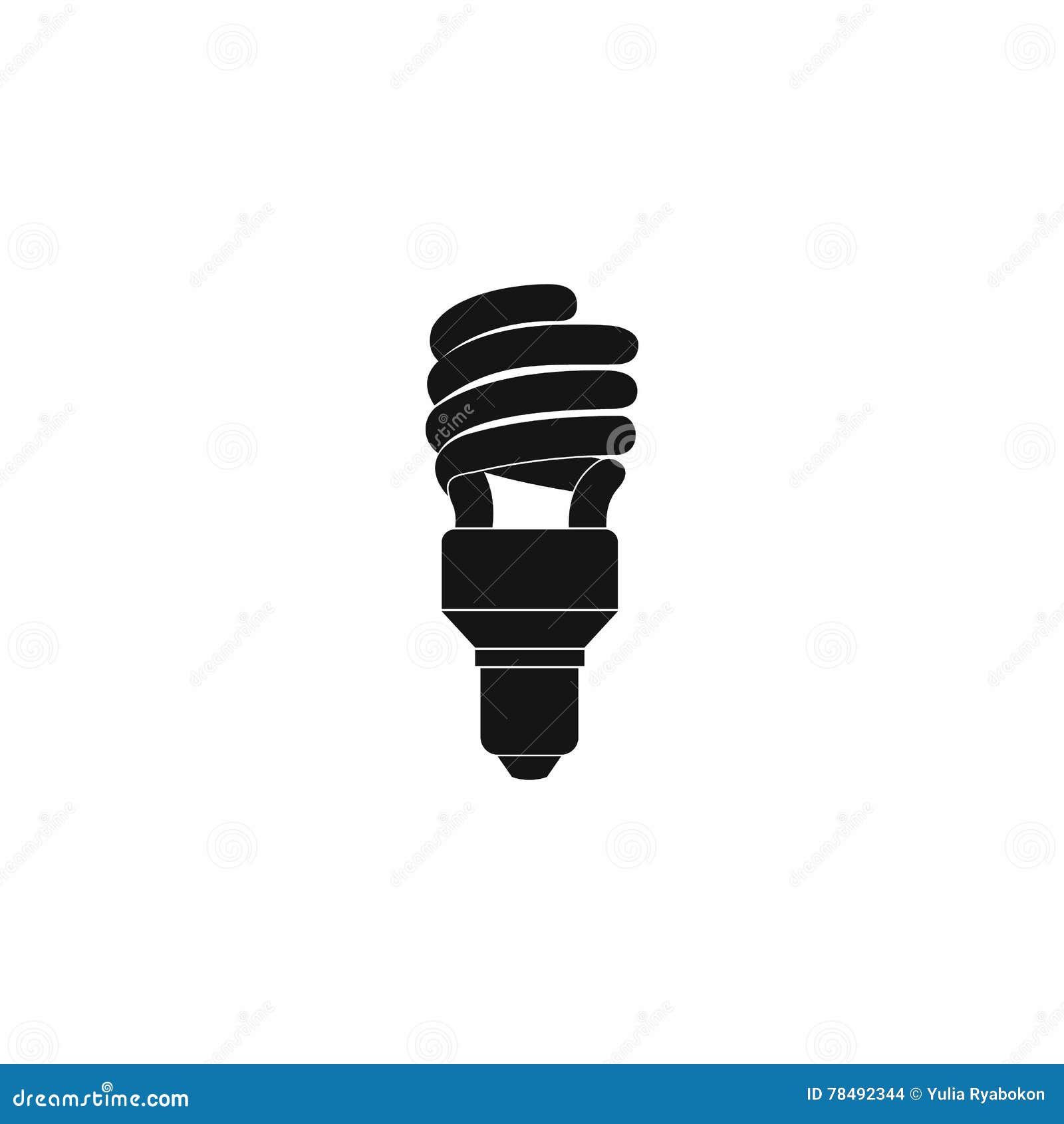 Energy Saving Bulb Icon, Simple Style Stock Vector - Illustration of ...