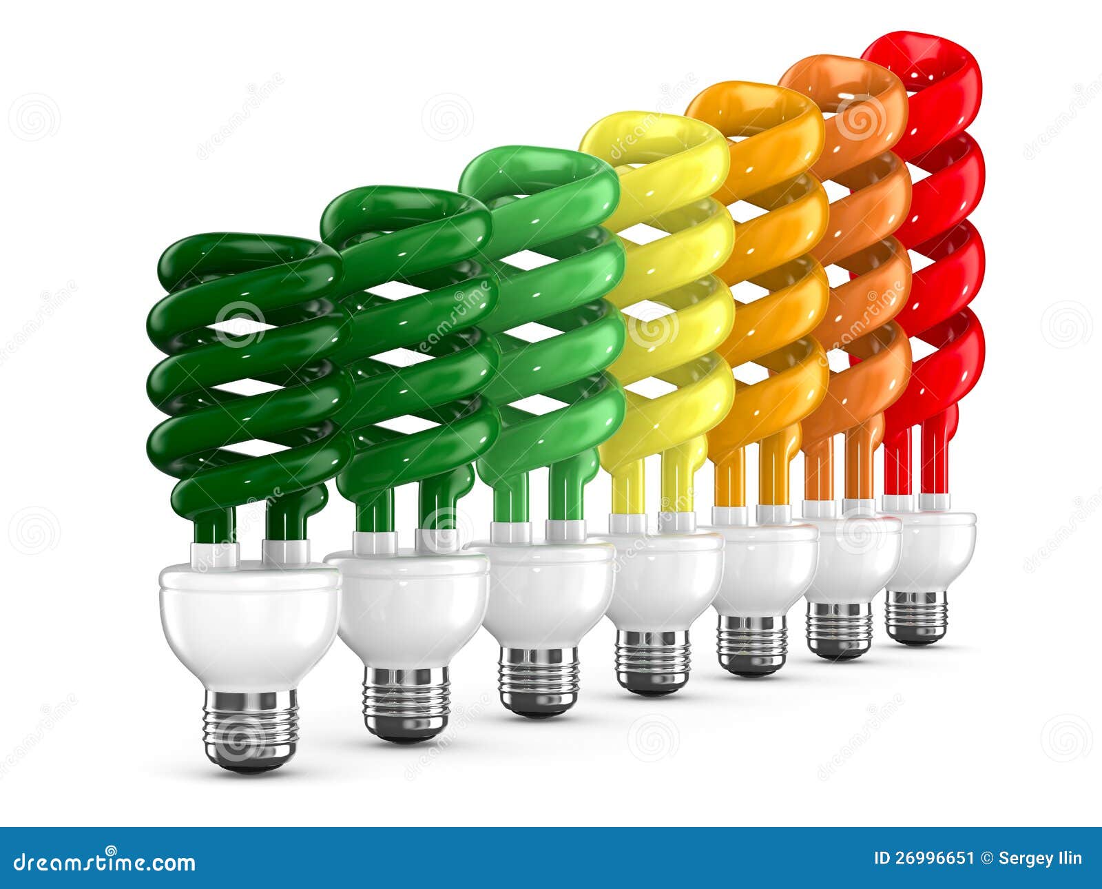 Energy Saving Bulbs on White Background Stock Illustration ...