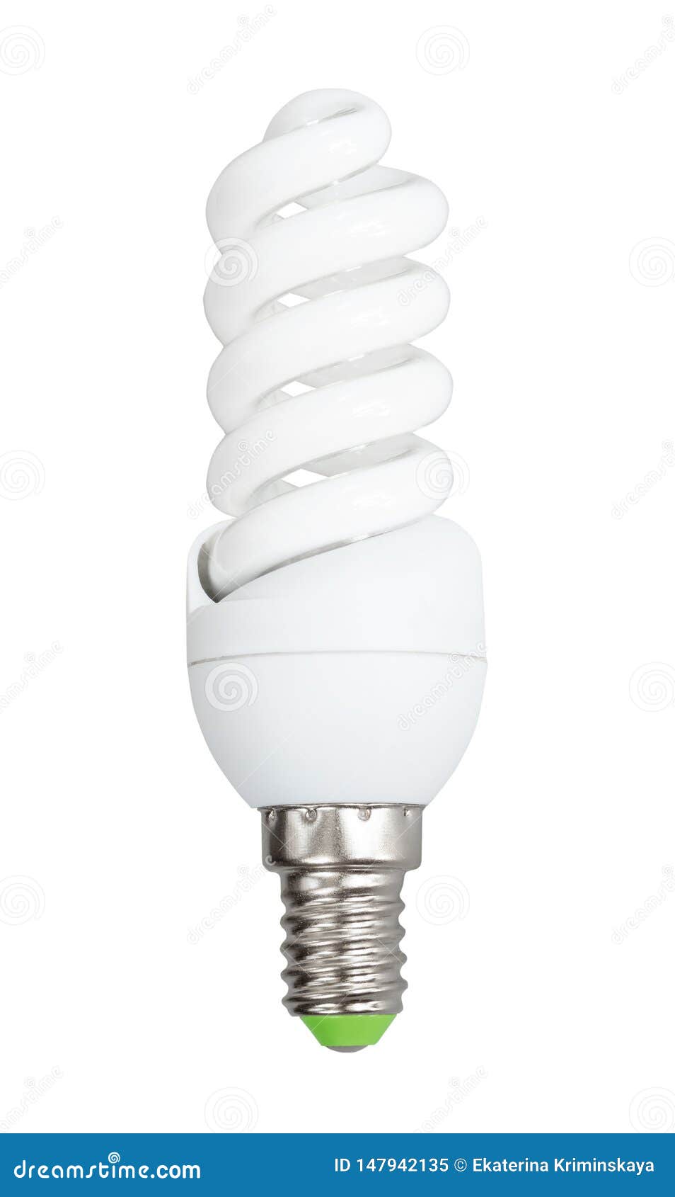 Compact Fluorescent Light Bulb Cut Out on White Stock Image - Image of ...