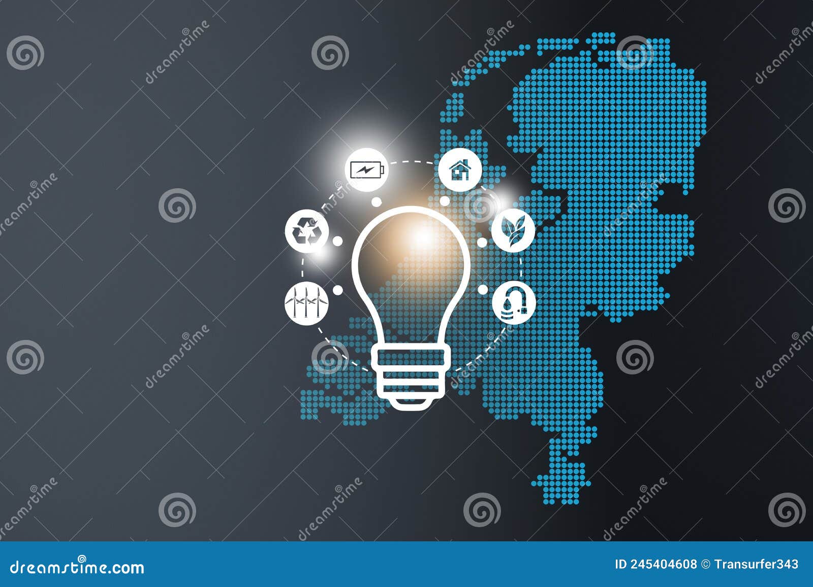 Energy Saving Concept. Energy Innovation with Future Industry of Power ...