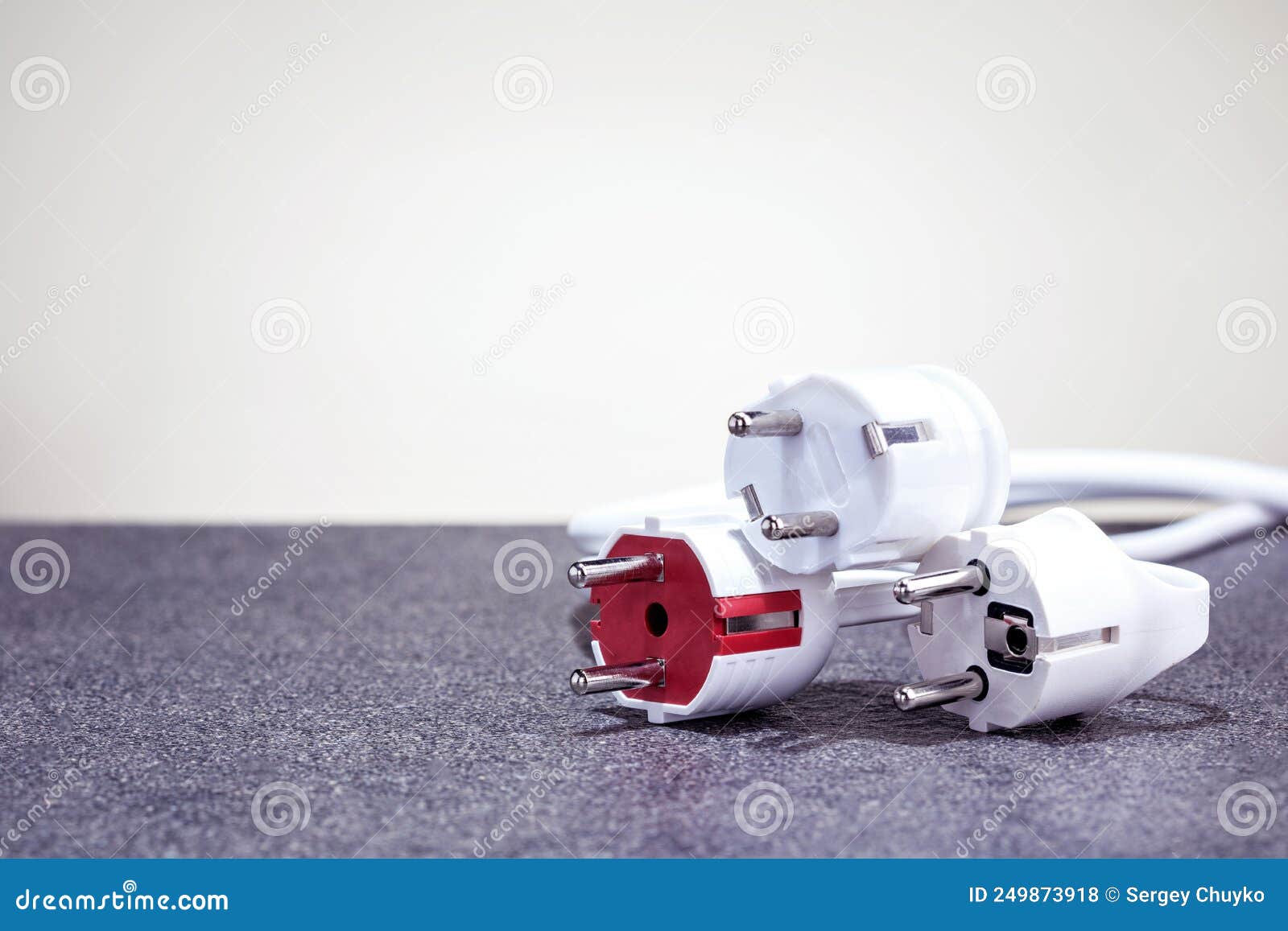 Energy Saving, Electrical Plugs on the Table with Place for Text. Stock ...