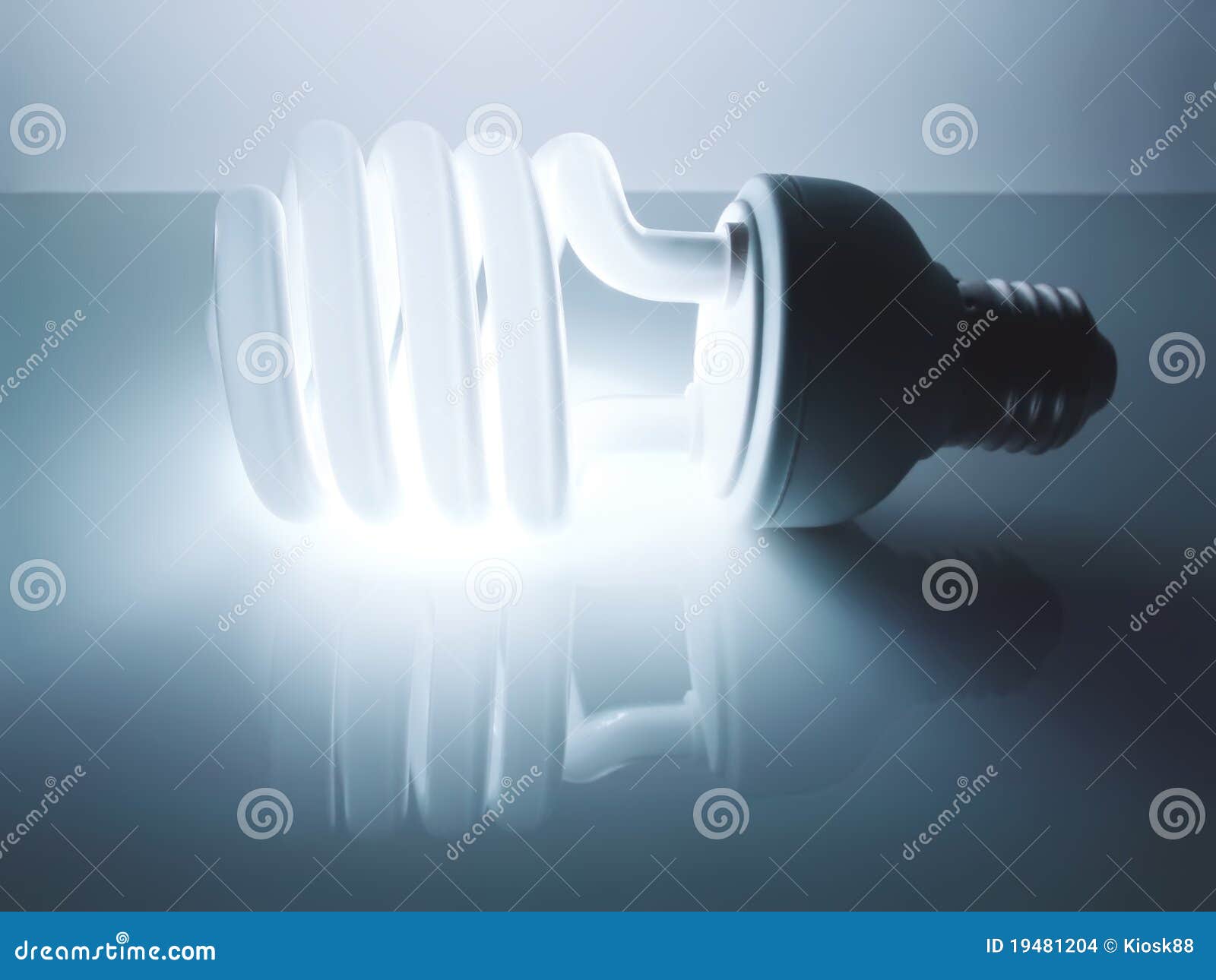 Fluorescent Light Bulbs Under The Ceiling At Night. Stock Photography ...