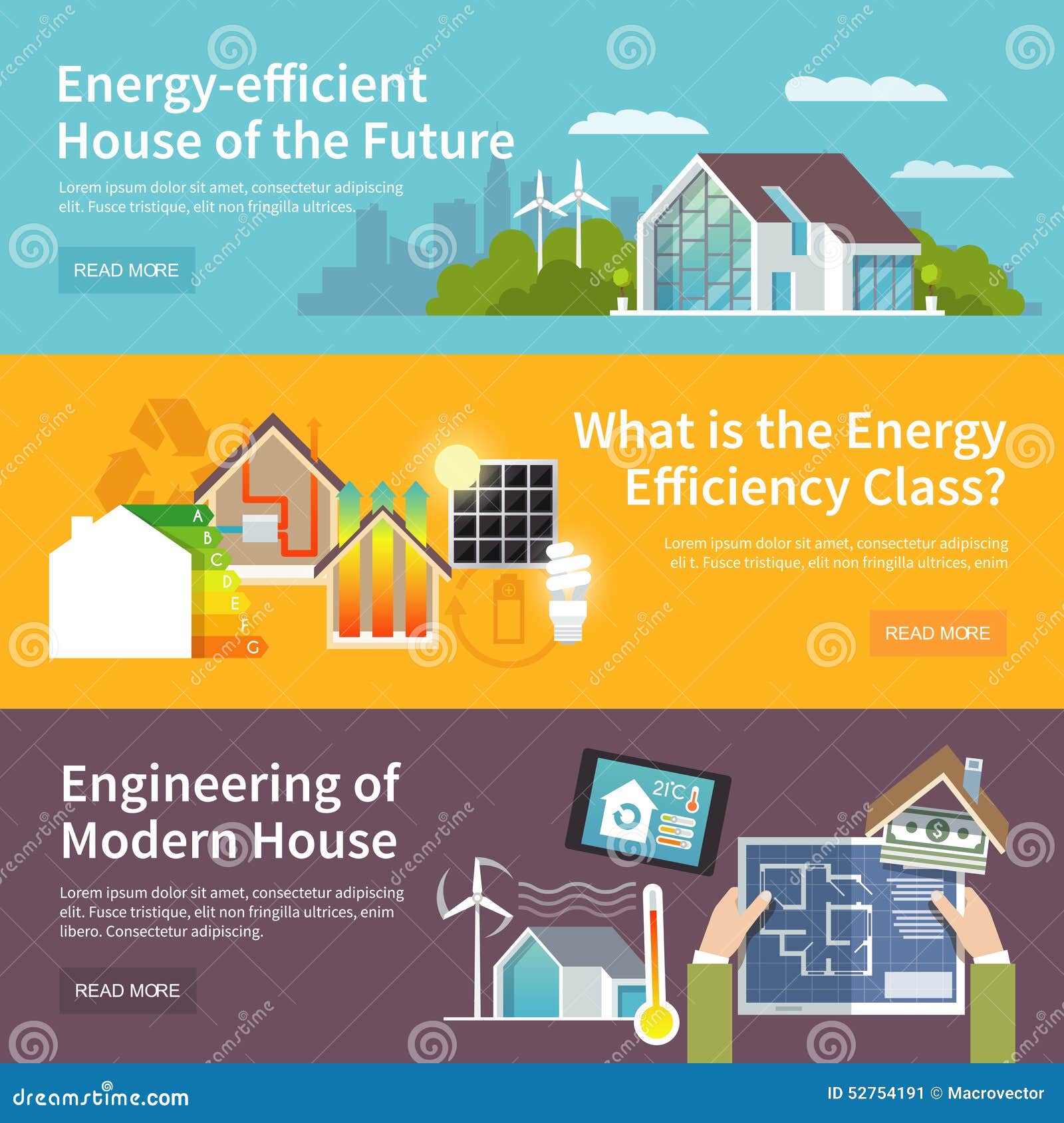Energy Saving House Banner stock vector. Illustration of automation ...