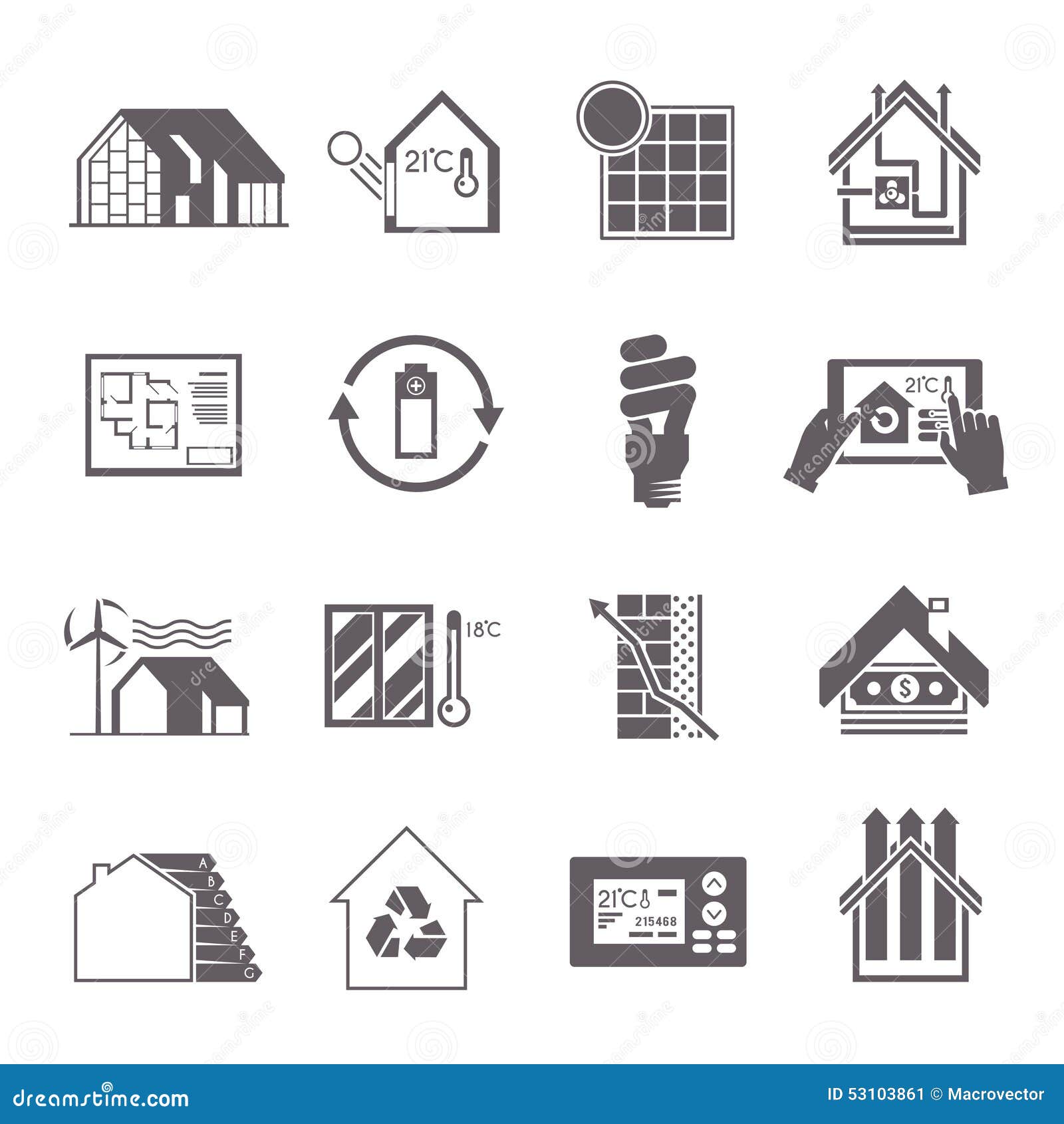 Energy Saving House Icon stock vector. Illustration of house - 53103861