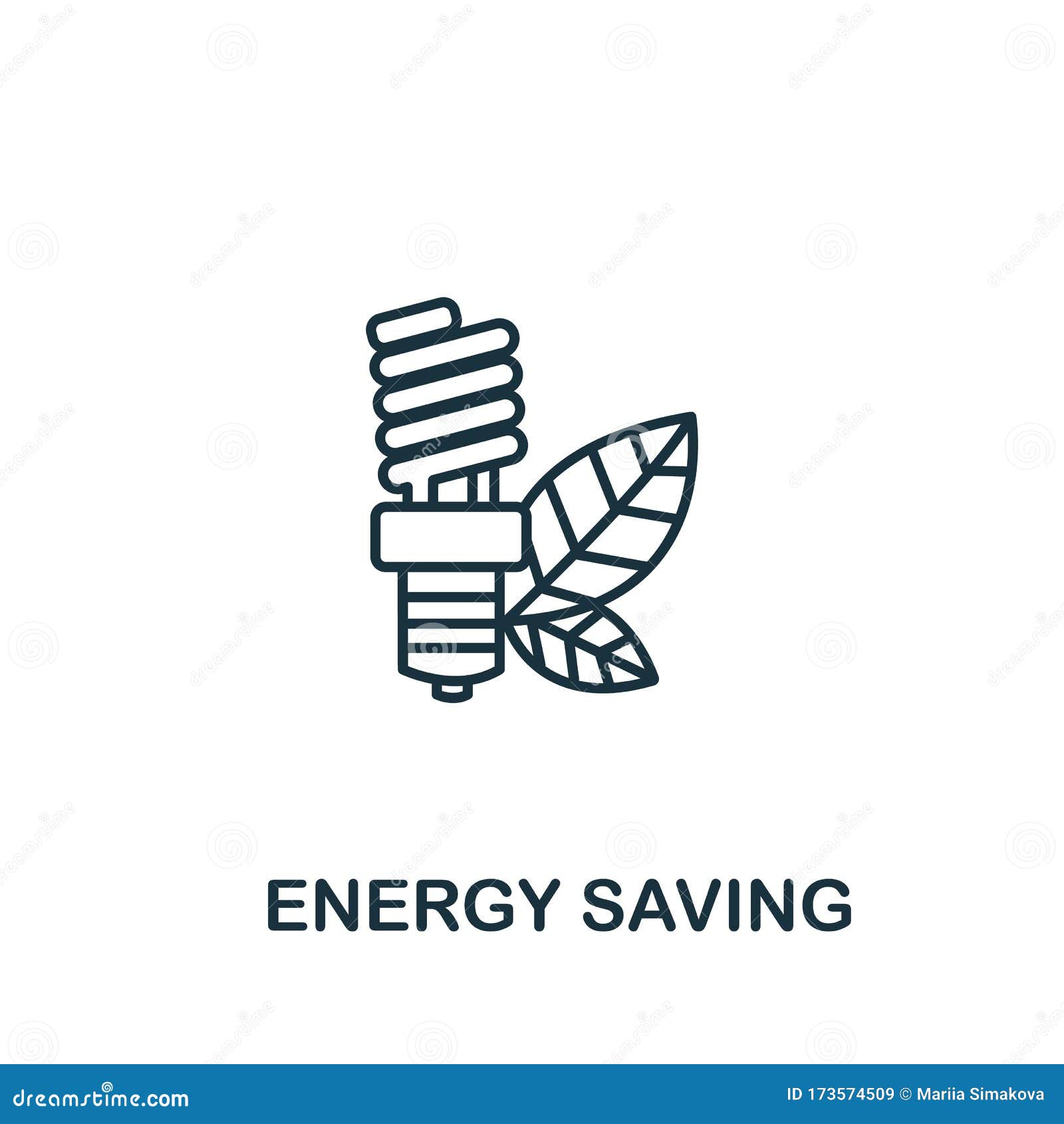 Energy Saving Icon from Clean Energy Collection. Simple Line Element ...