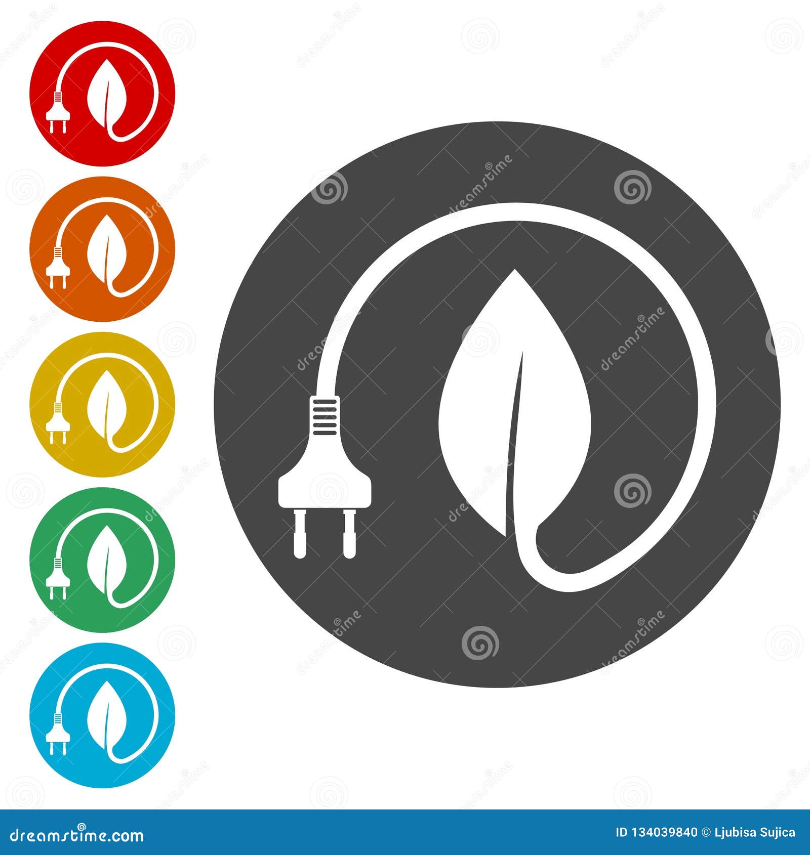 Energy saving icons set stock vector. Illustration of long - 134039840