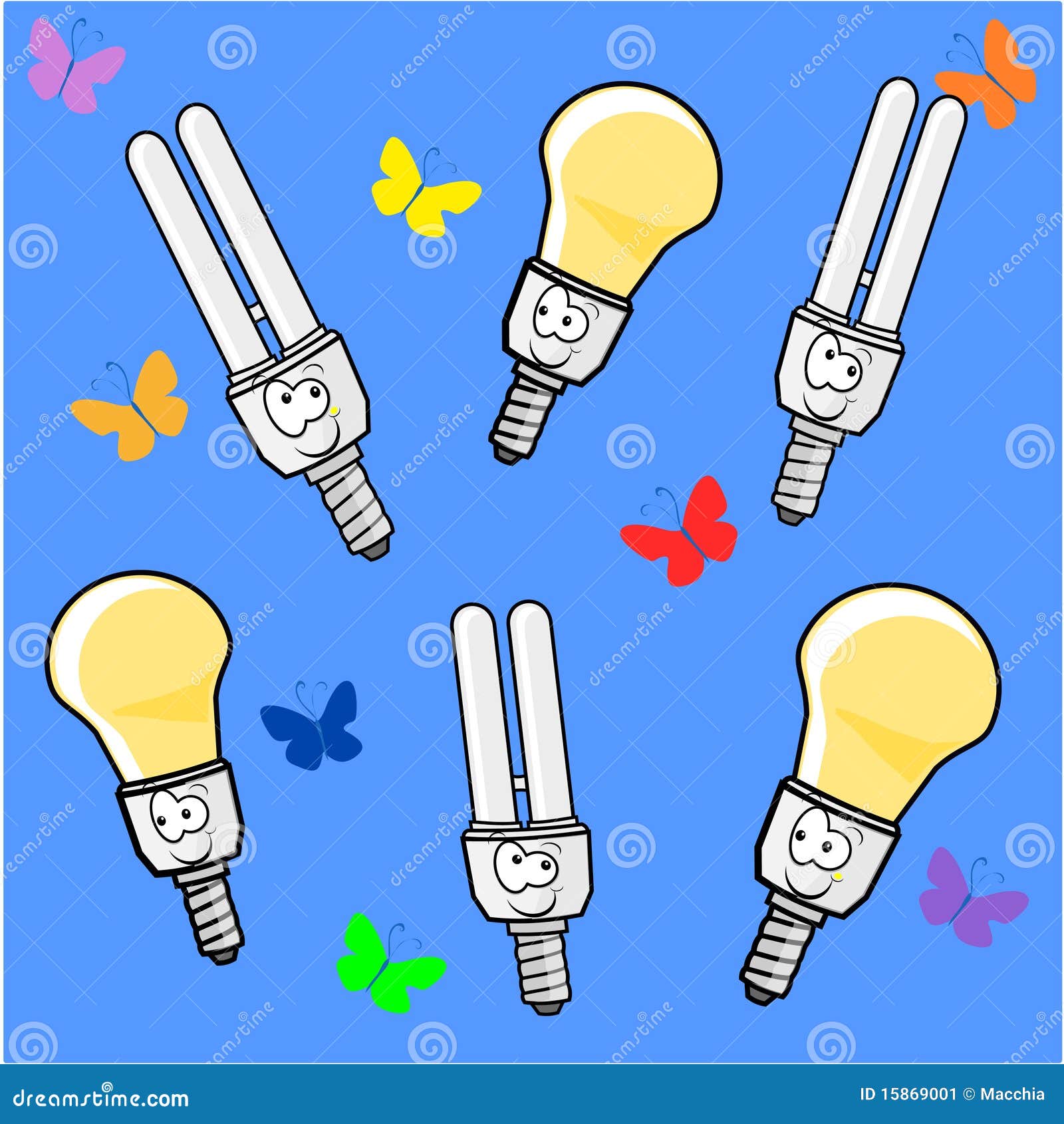 Energy saving lamp stock illustration. Illustration of neon - 15869001