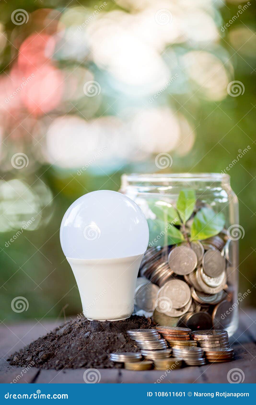 Energy Saving Lamp with the Environment Stock Image - Image of ecology ...