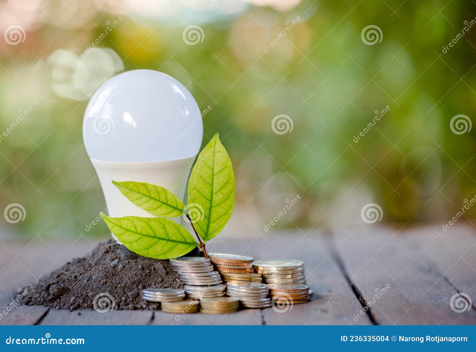 Energy Saving LED BULB ECO with the Environment Stock Photo - Image of ...