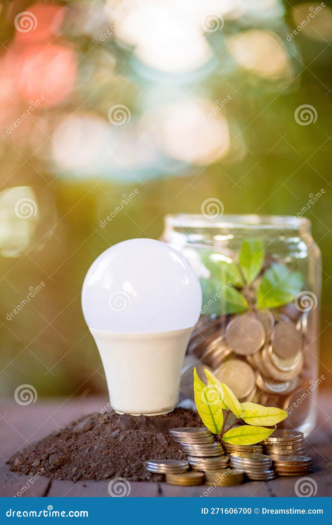Energy Saving LED BULB ECO with the Environment Stock Photo - Image of ...