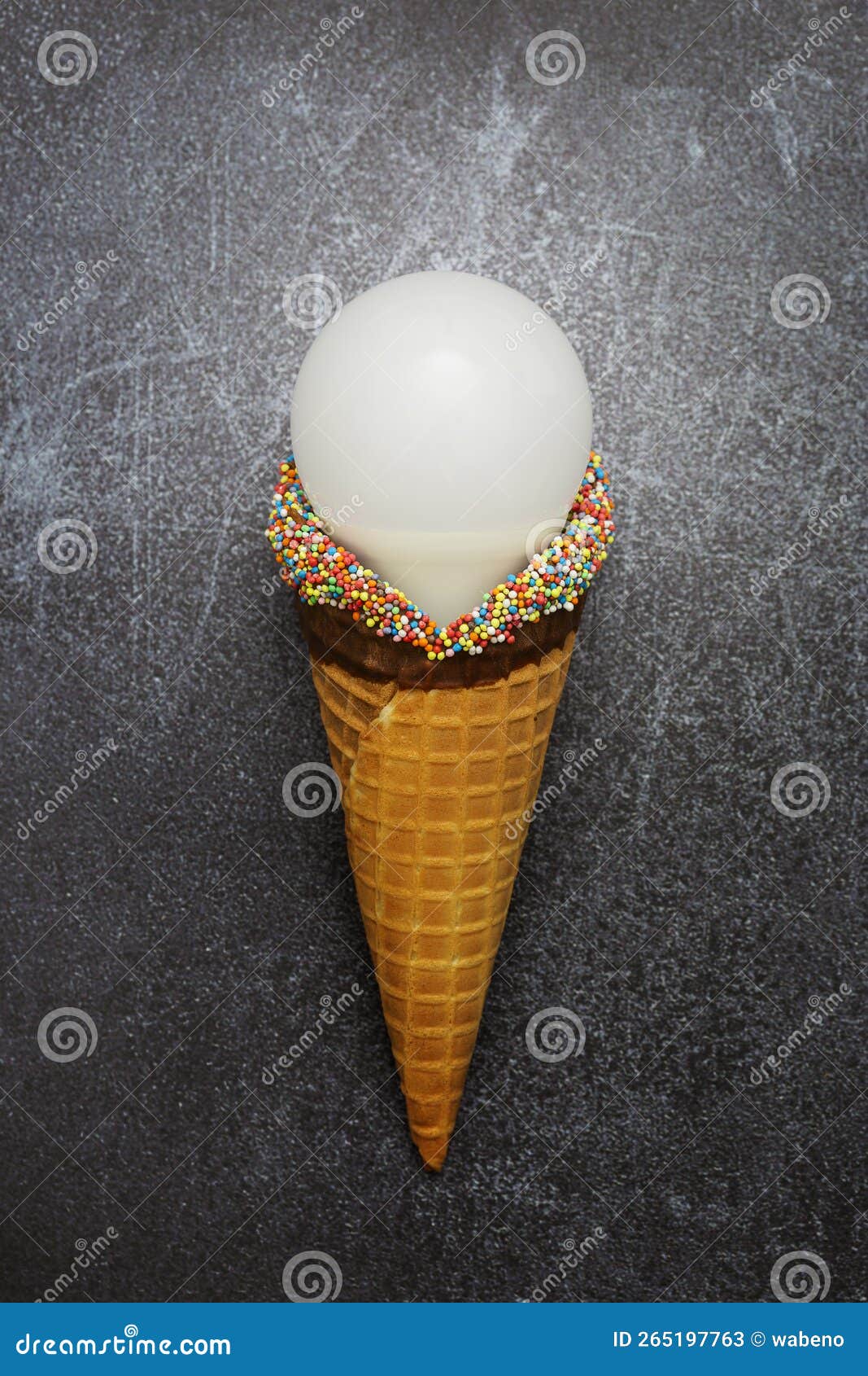 Energy Saving Led Bulb in Ice Cream Cone Stock Image - Image of frozen ...