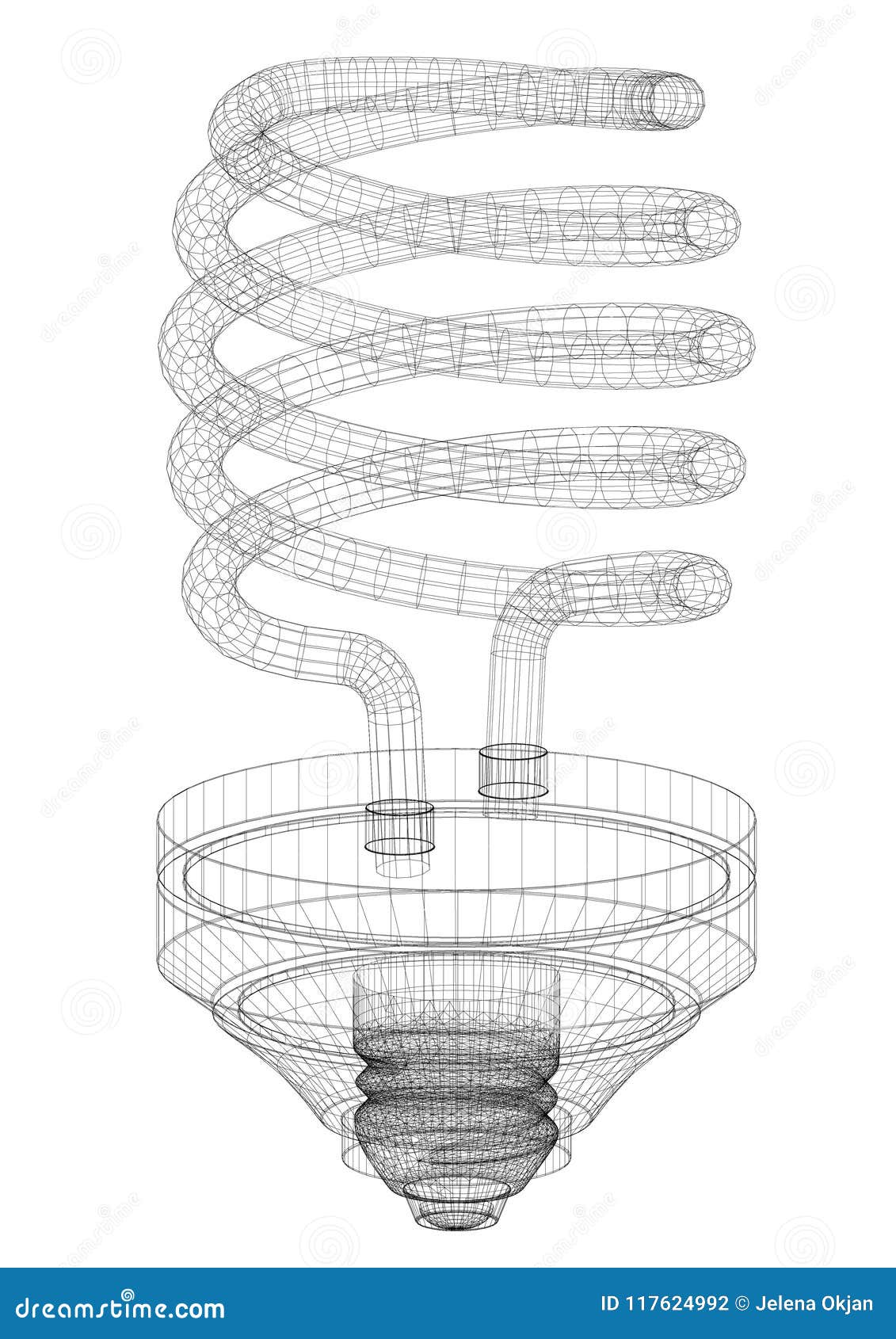 Energy Saving Light Bulb Architect Blueprint - Isolated Stock ...