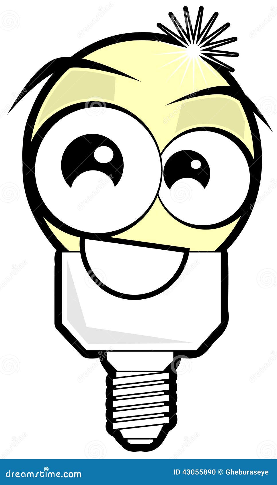 Energy Saving Light Bulb Cartoon Illustration Stock Vector ...