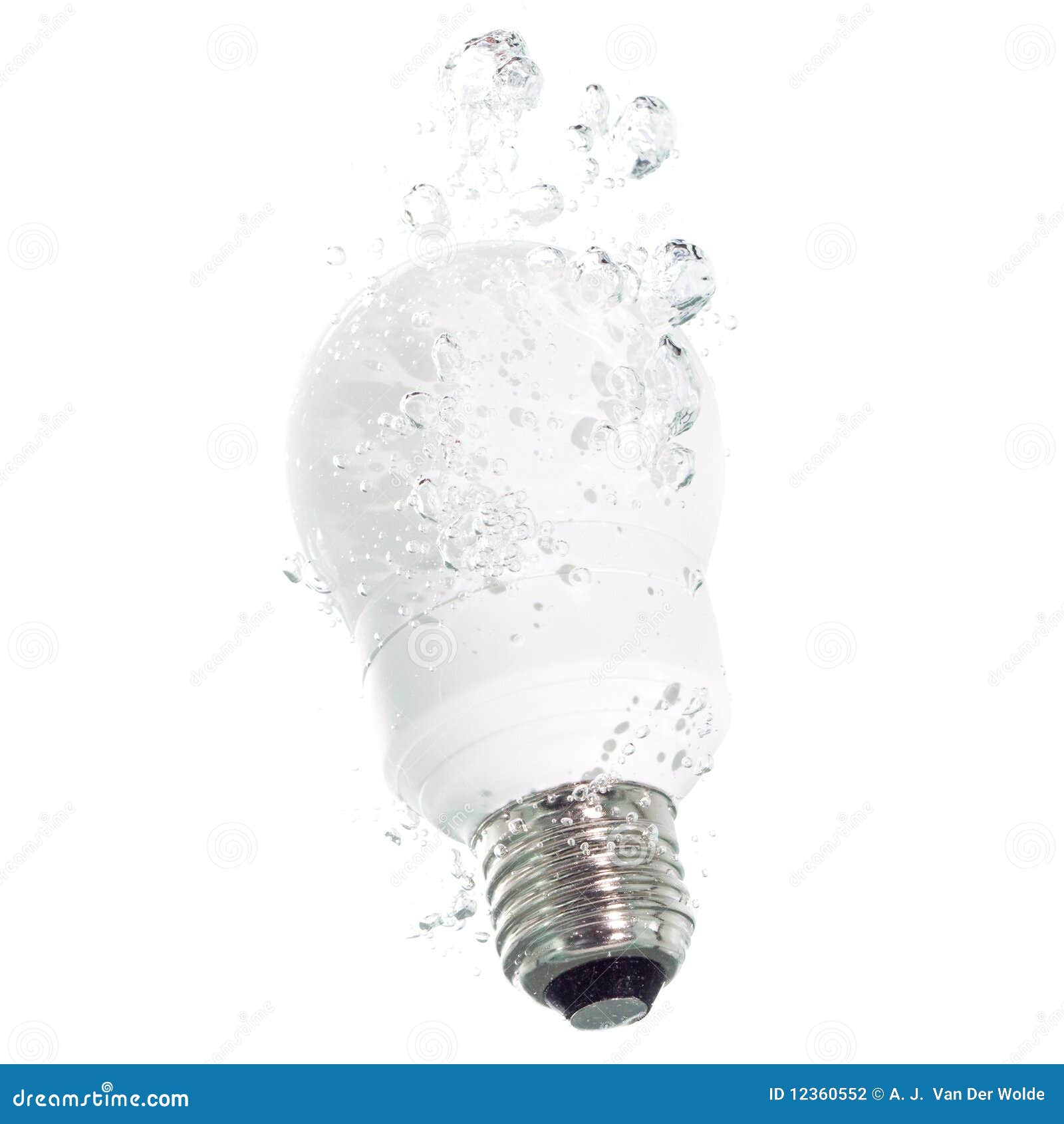 An Energy Saving Light Bulb Falling into the Water Stock Photo - Image ...