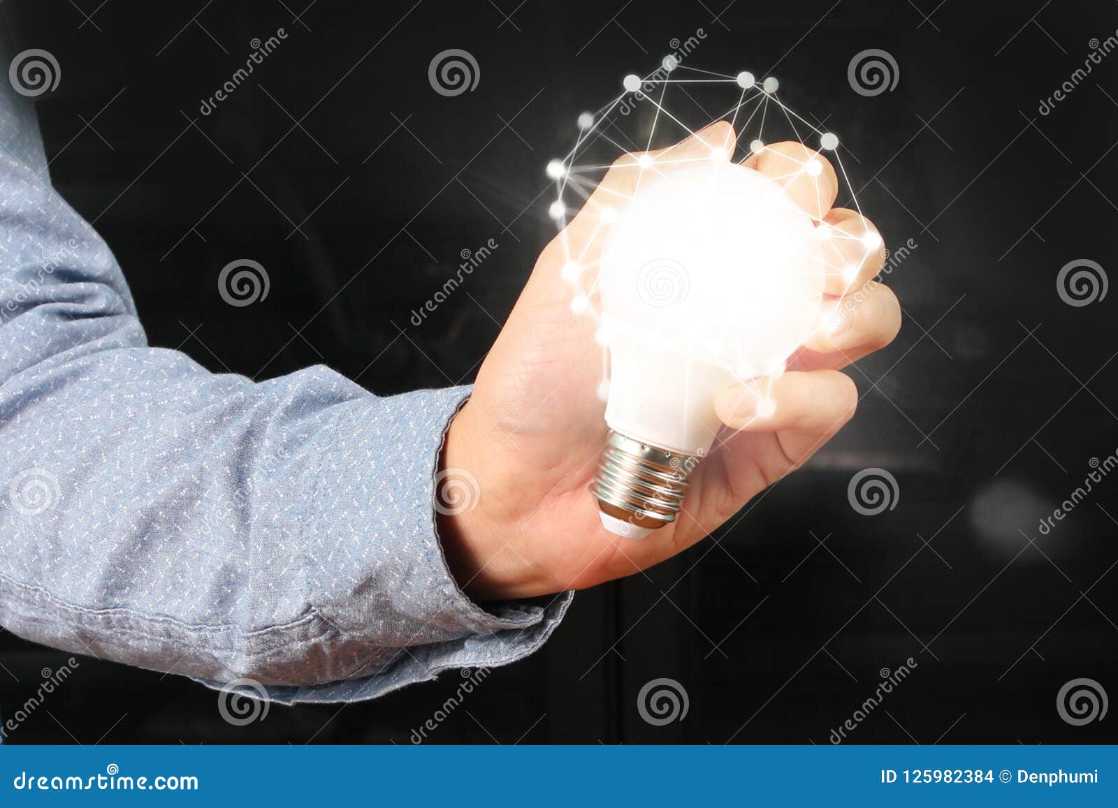 Energy Saving Light Bulb in Hand Stock Photo - Image of lamp, light ...