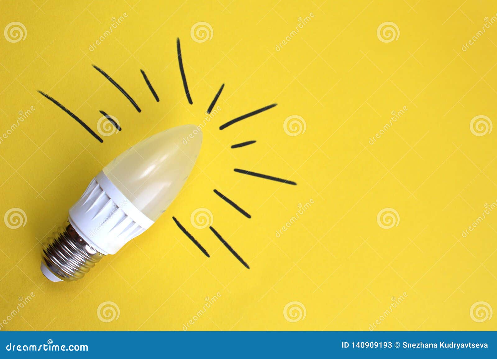 Energy Saving Light Bulb on Yellow Background Stock Image - Image of ...
