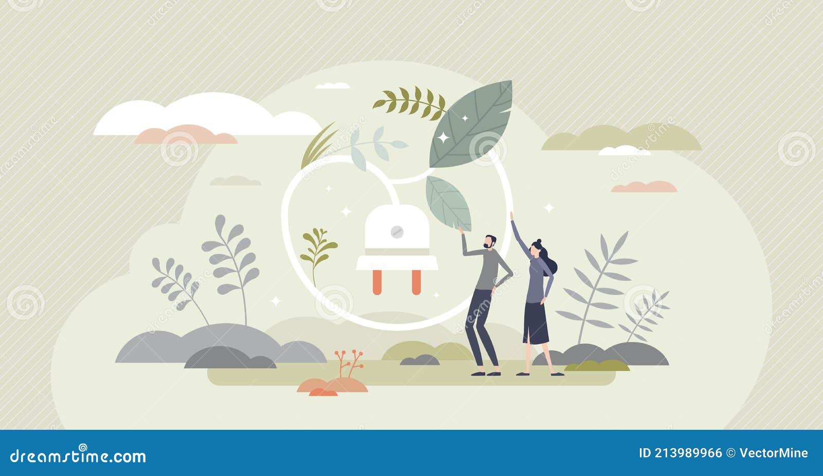 Energy Saving Socket As Low Electricity Power Consumption Tiny Person ...