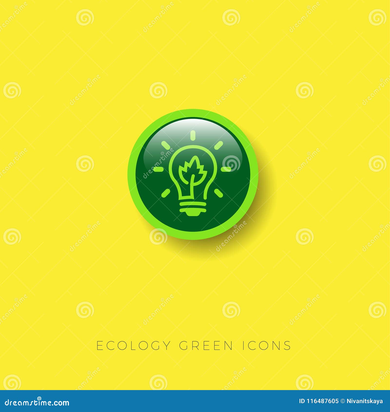 Energy Saving Technologies or Eco Light Icon. Electric Bulb and Green ...