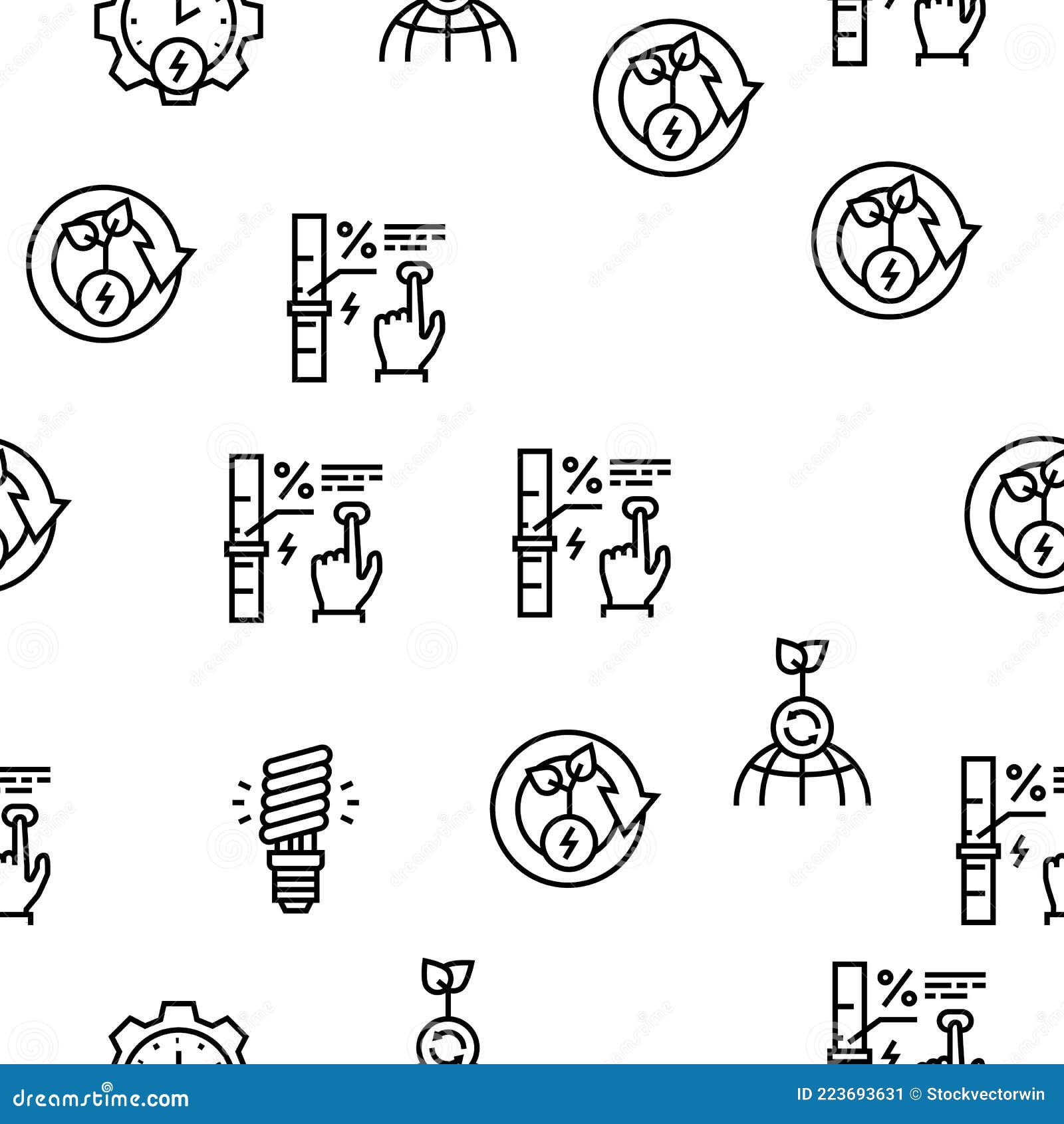 Energy Saving Tool Vector Seamless Pattern Stock Vector - Illustration ...