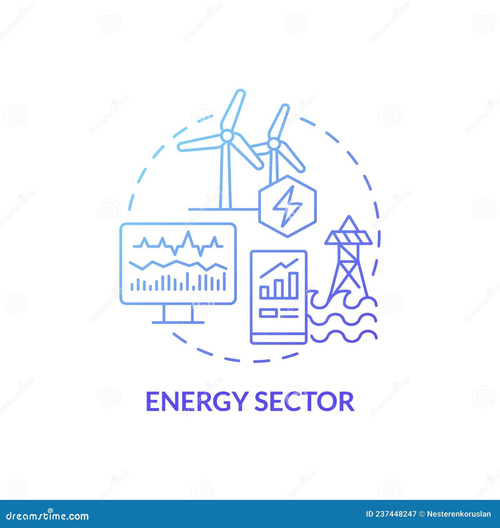 Energy Sector Digitalization Word Concepts Banner Cartoon Vector ...