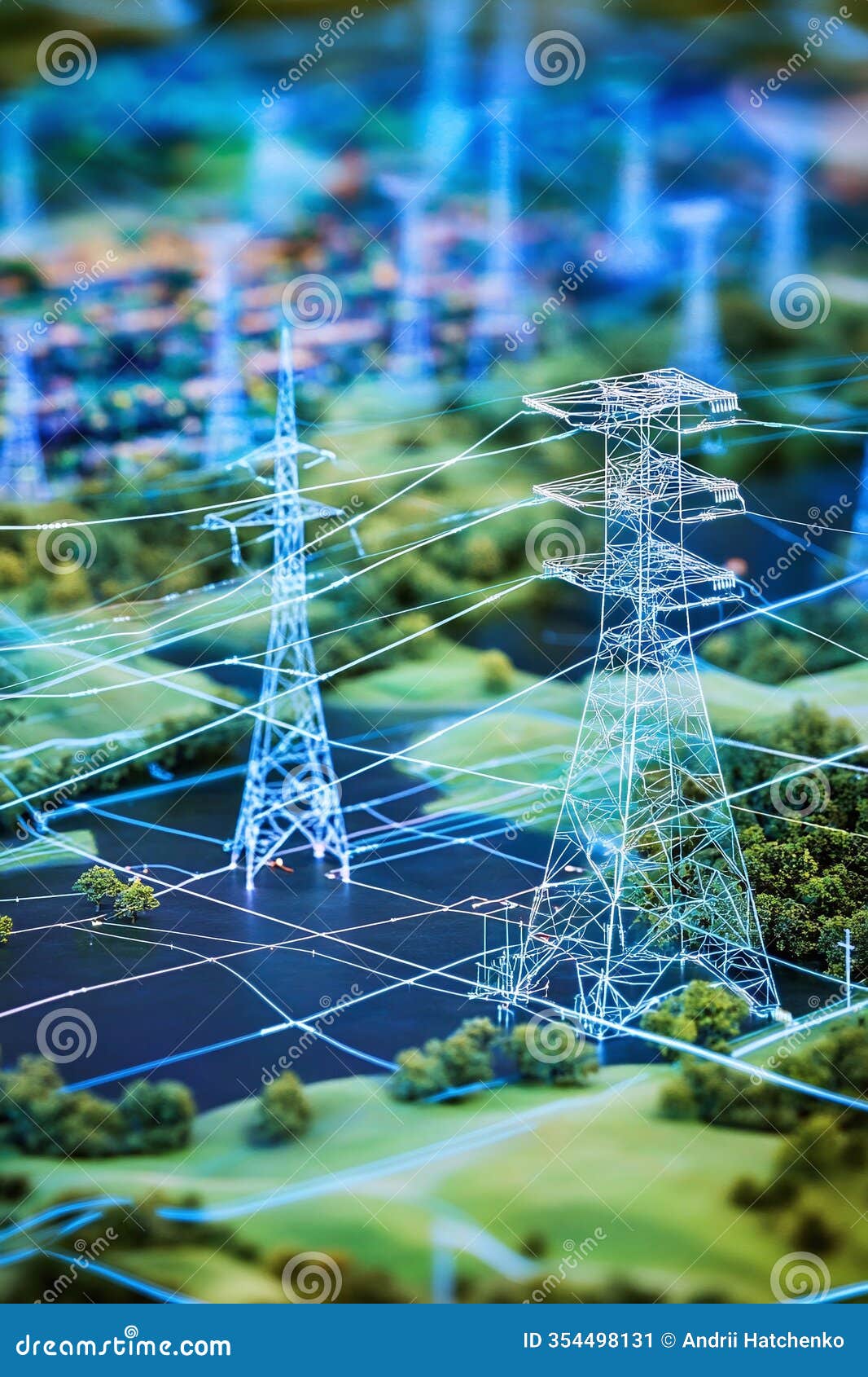 An Energy Sector 3D Map Showcasing Power Grids and Interconnected GIS ...