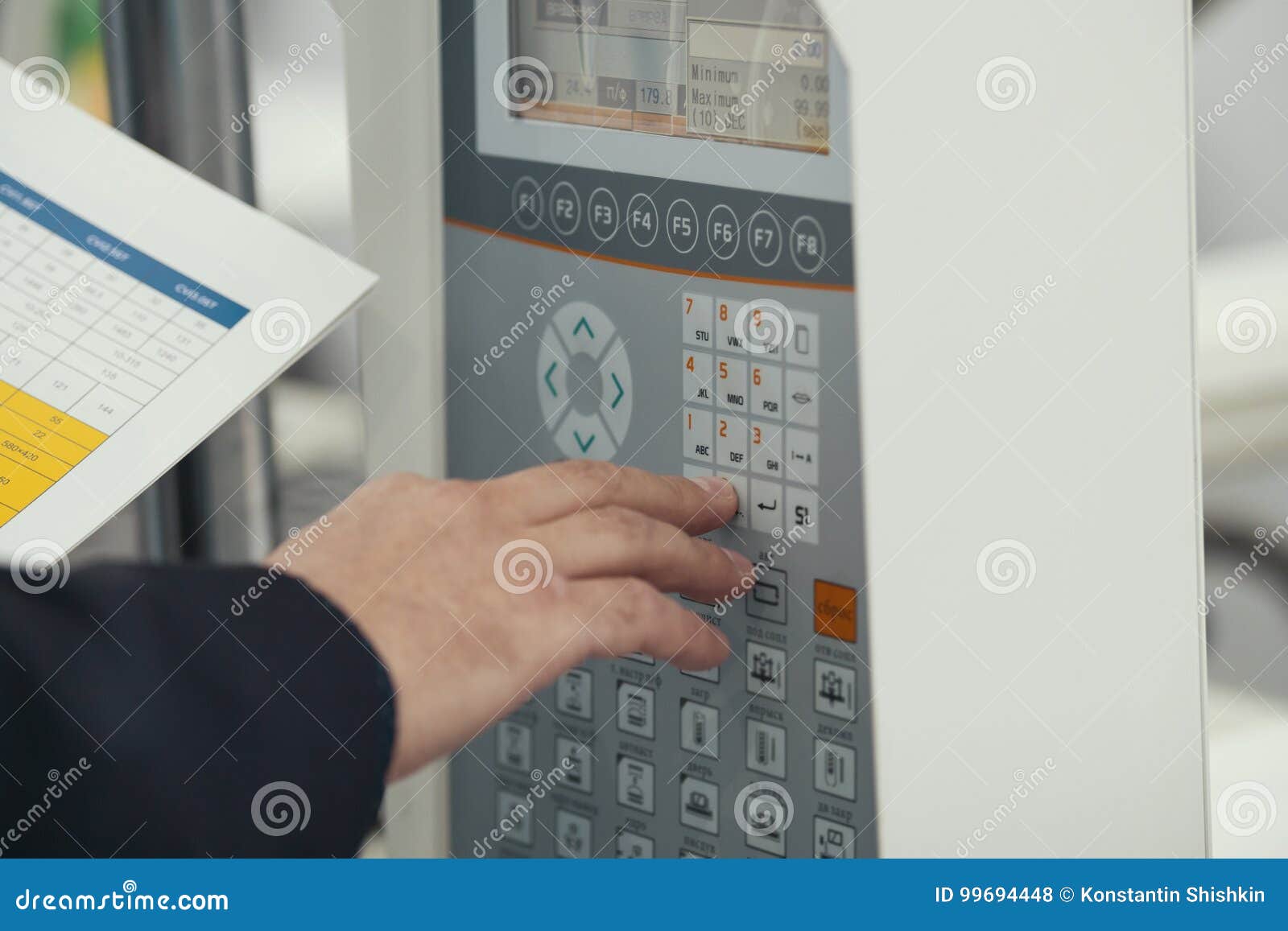 Energy Security - System Management Panel. Man Worker Manipulates for ...